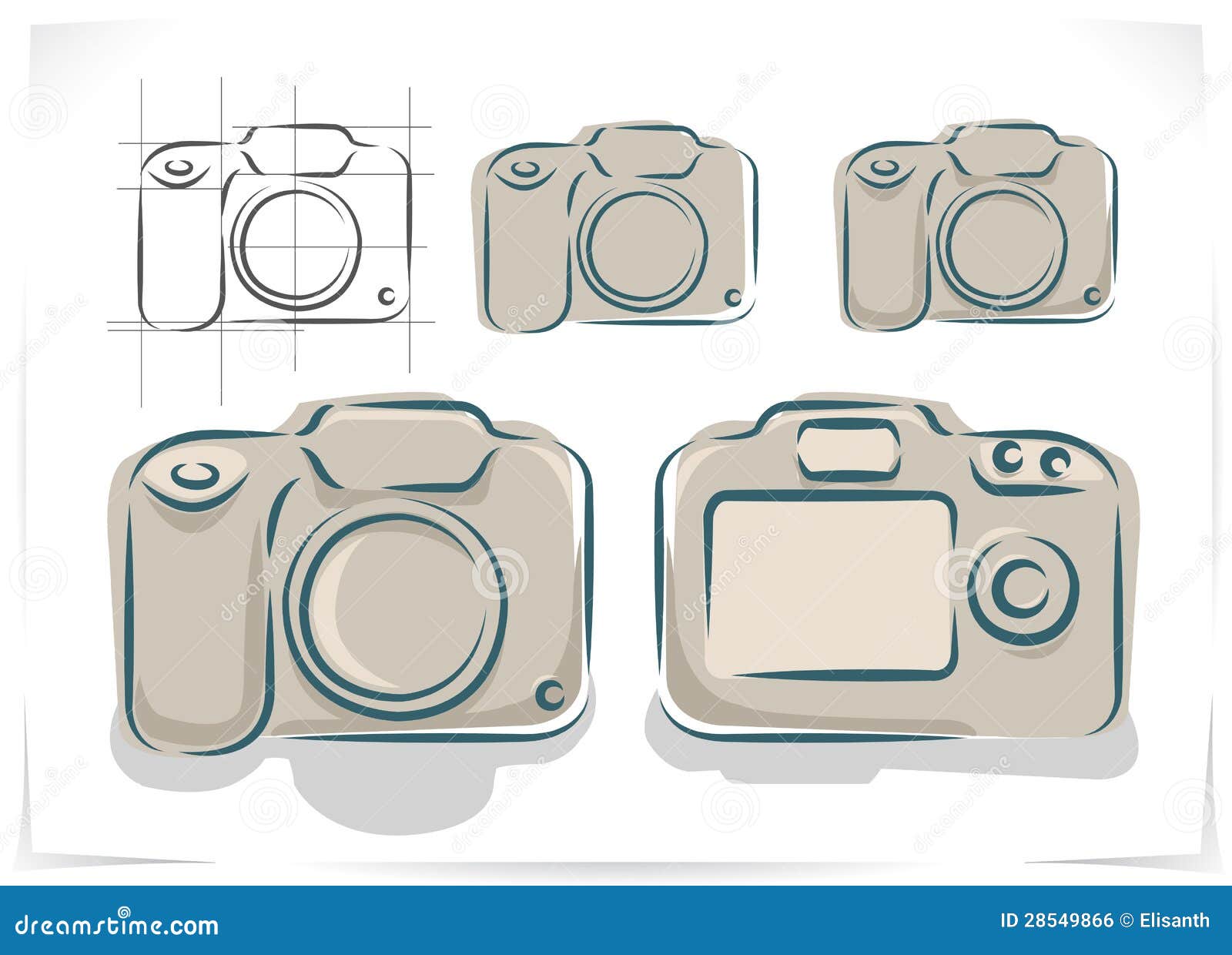 Vector Scheme of Photo Camera Stock Vector - Illustration of artwork ...