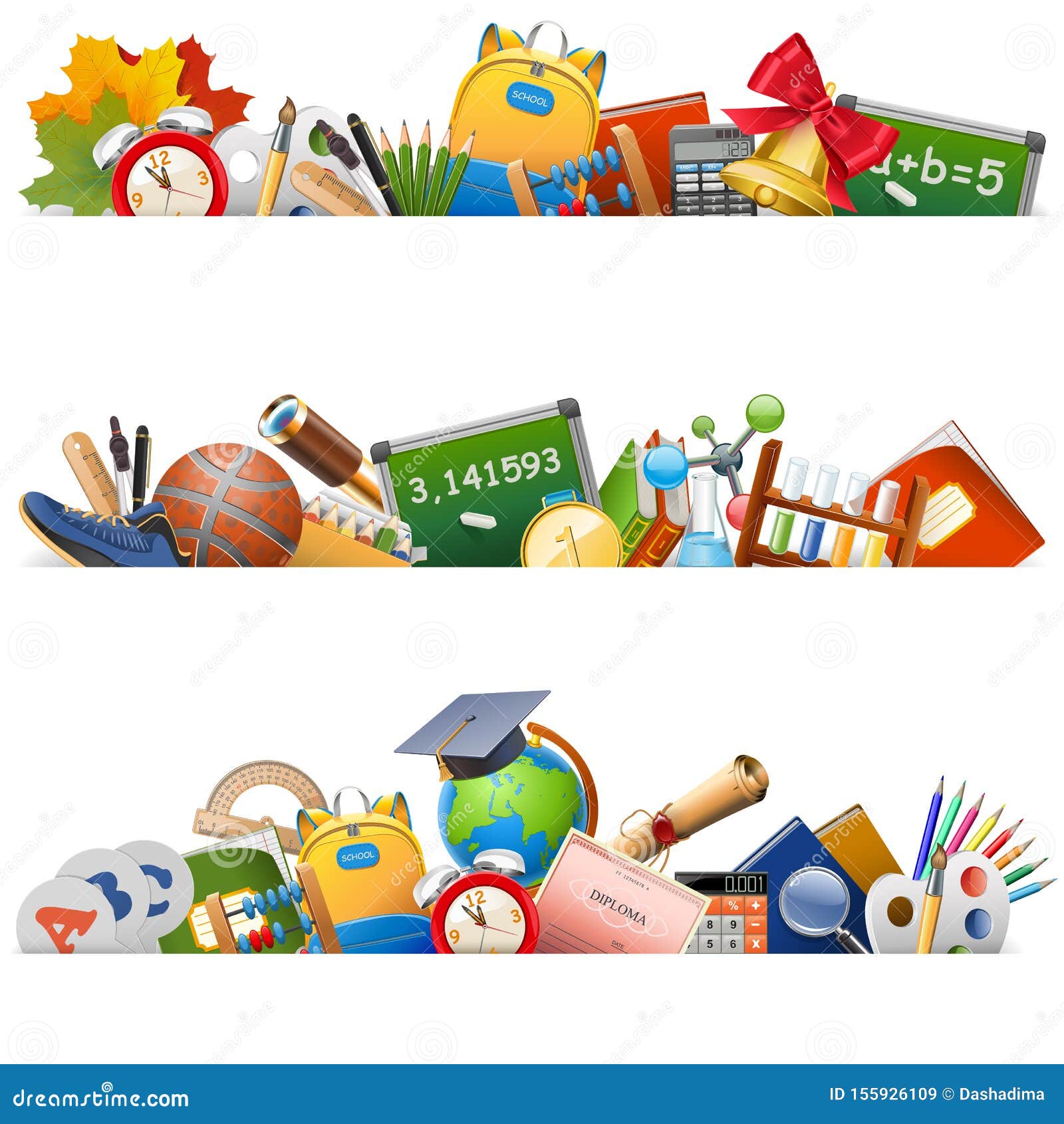 School Borders Cartoon Vector | CartoonDealer.com #29401119