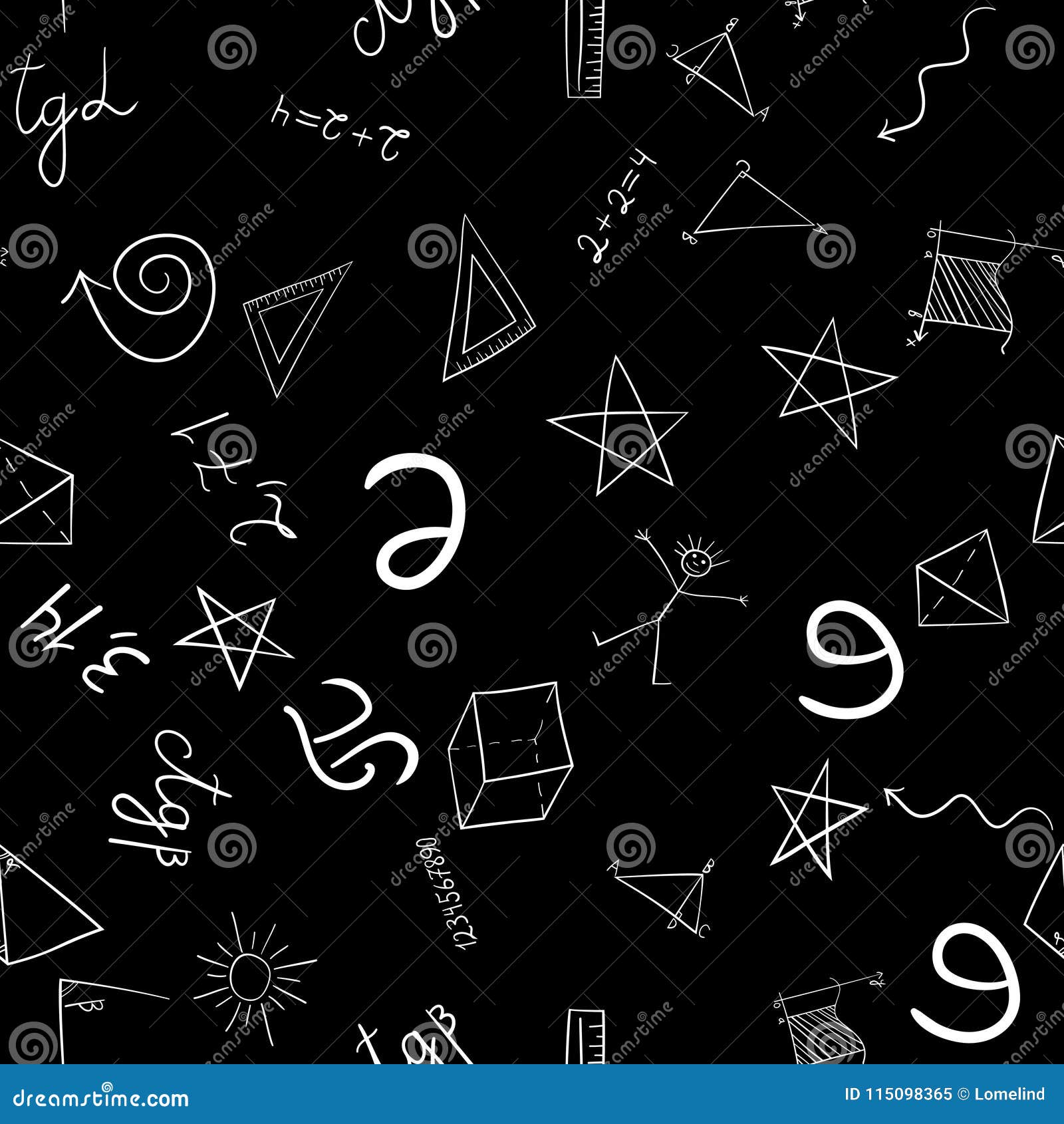 Vector School Doodles Seamless Pattern Stock Illustration ...