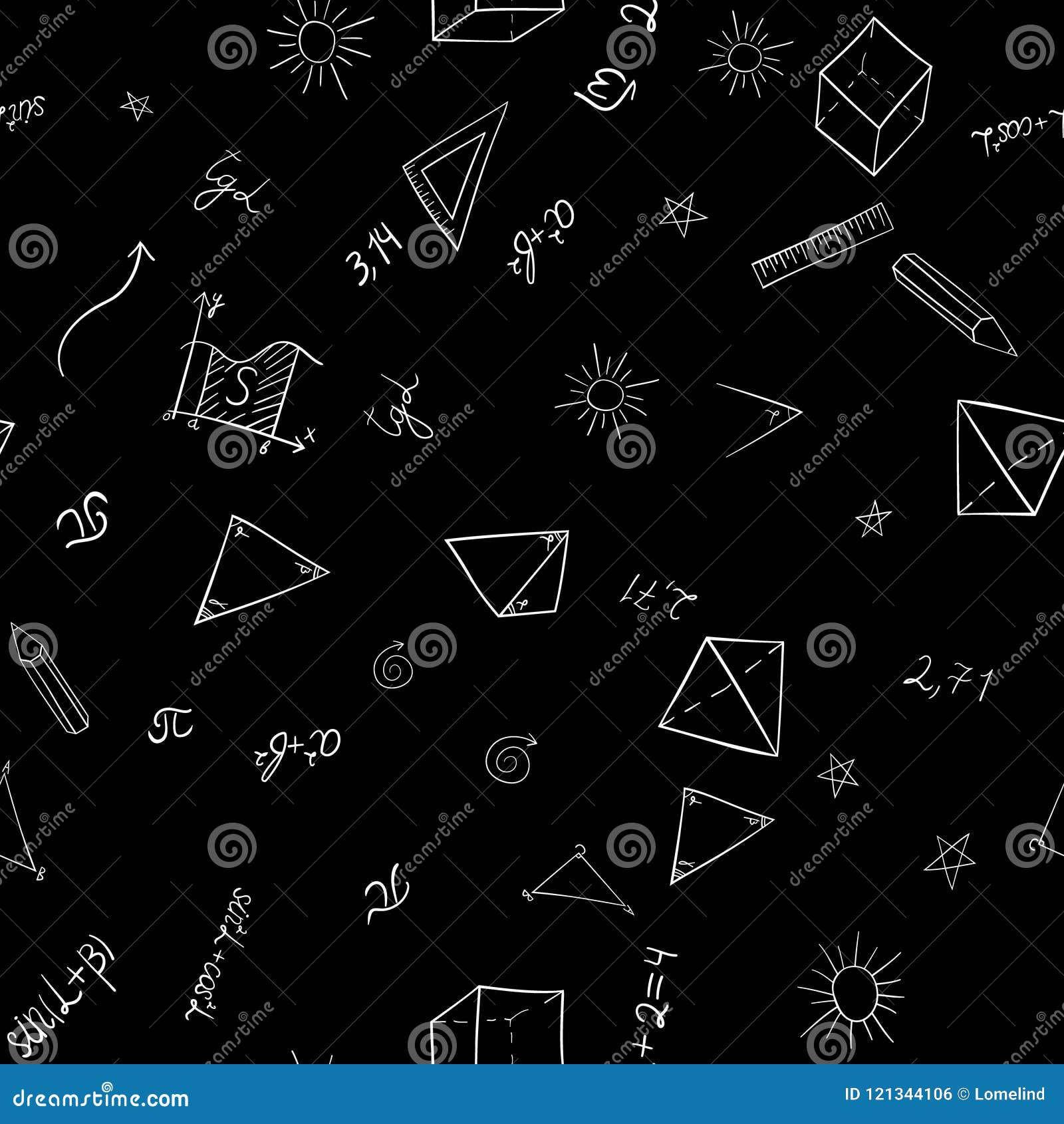 Vector School Doodles Seamless Pattern Stock Illustration ...