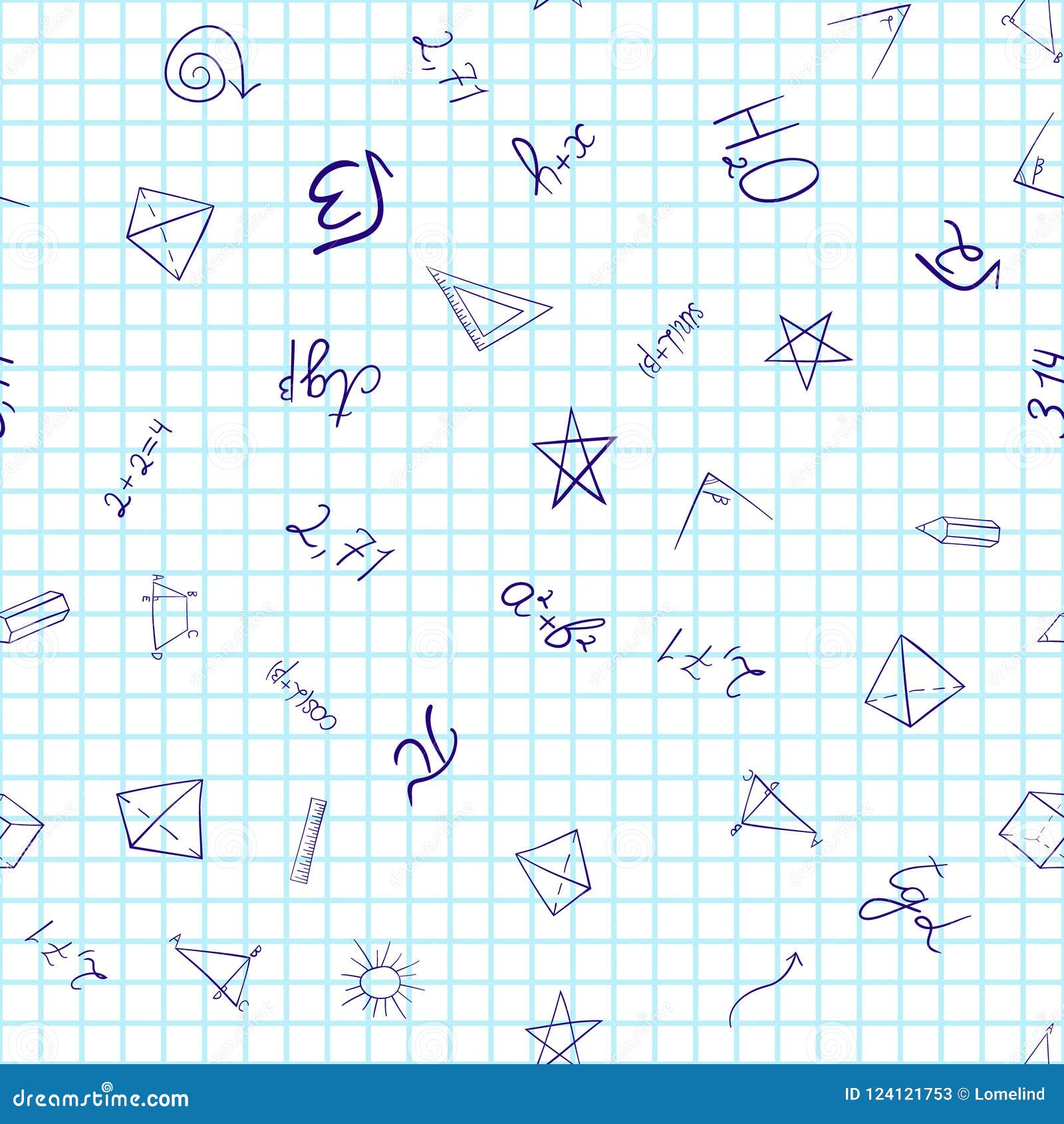 Vector School Doodles Seamless Pattern Stock Illustration ...