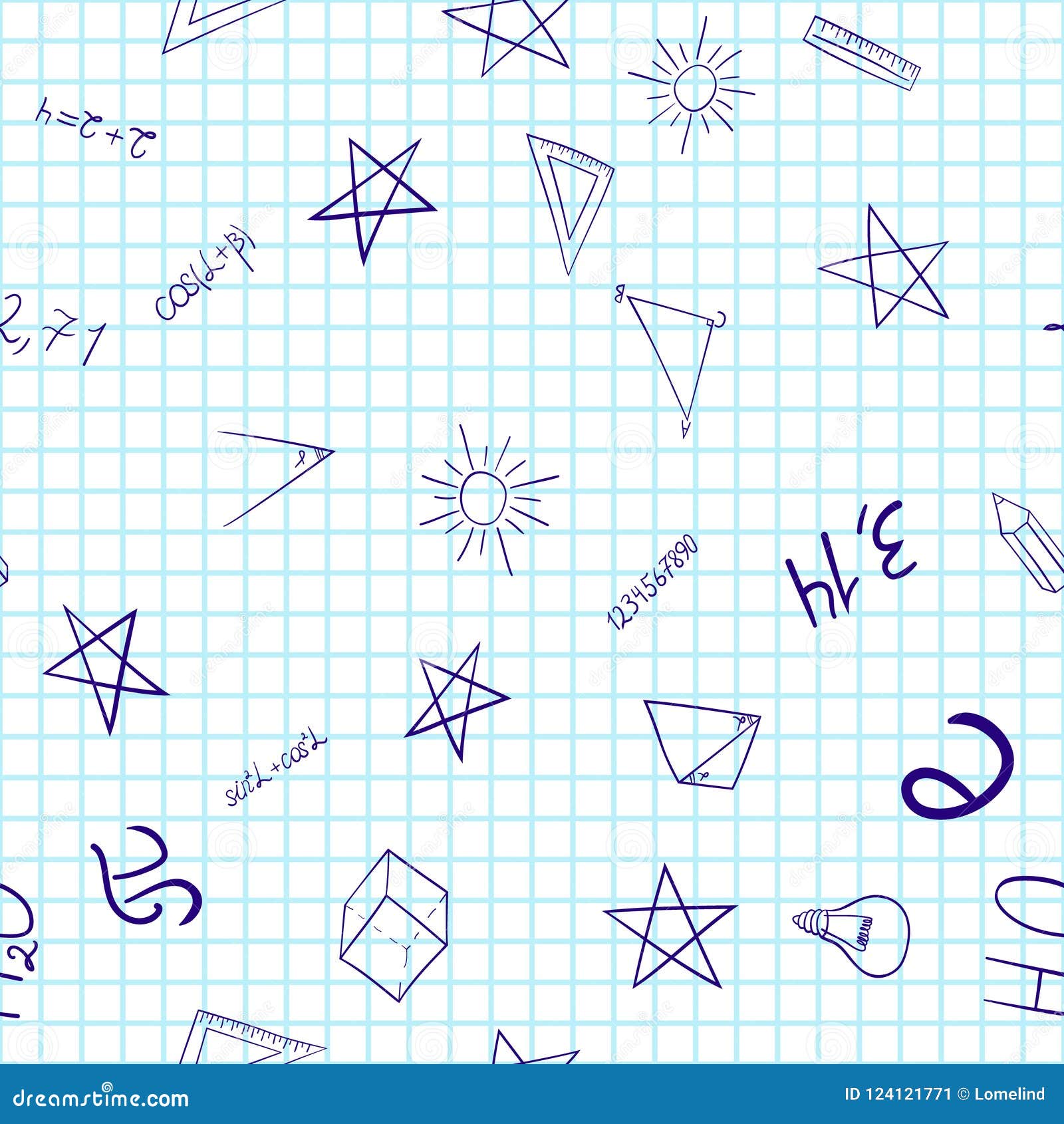 Vector School Doodles Seamless Pattern Stock Illustration ...