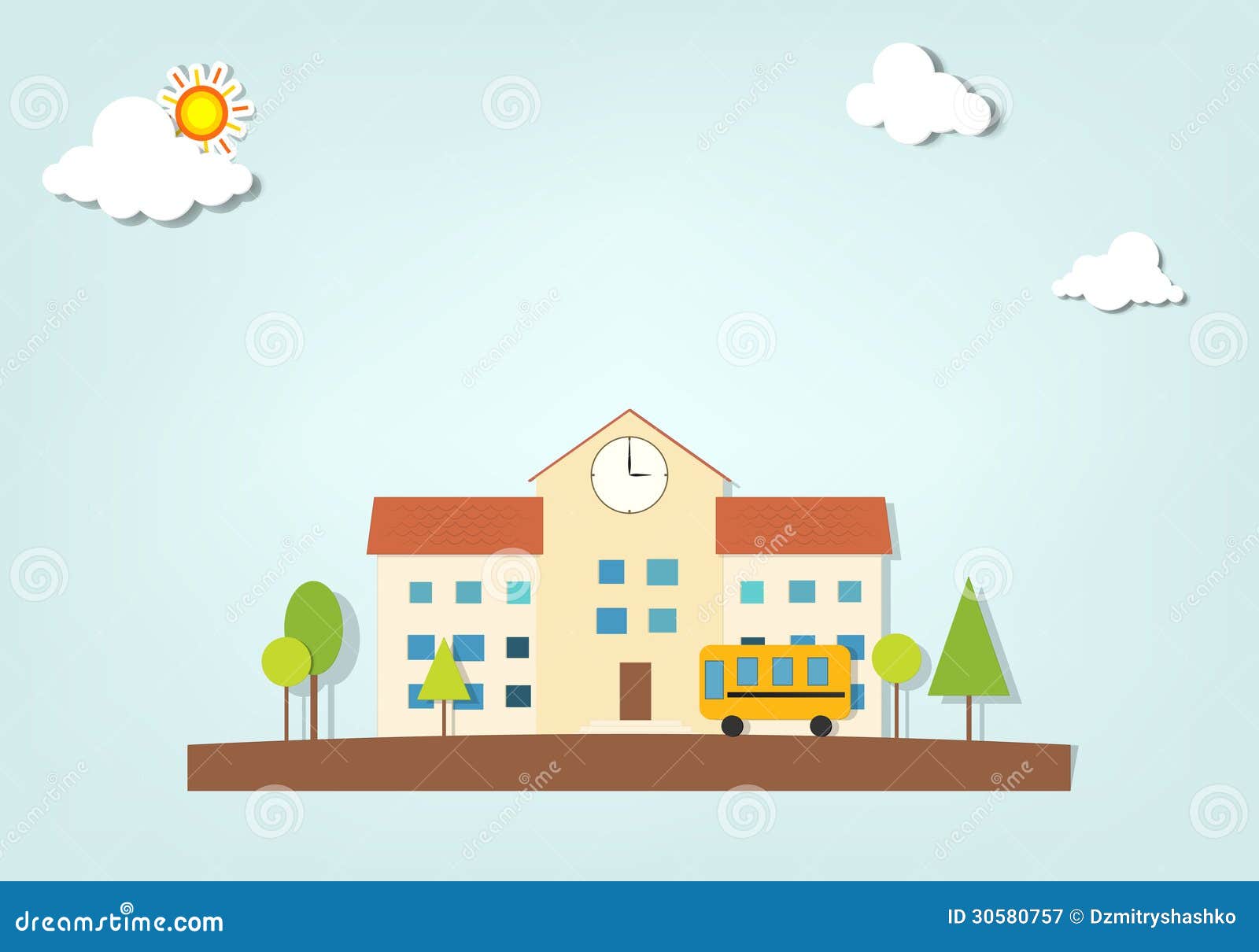 Vector school stock vector. Illustration of cartoon, brick - 30580757