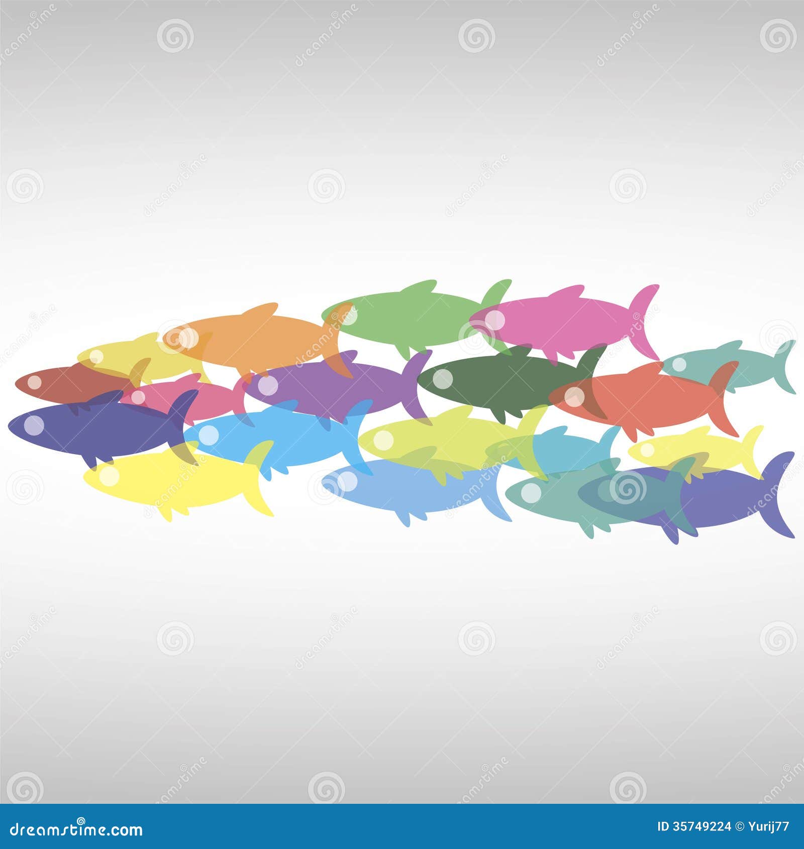 Vector School of Fish, the Icon Stock Vector - Illustration of glossy ...