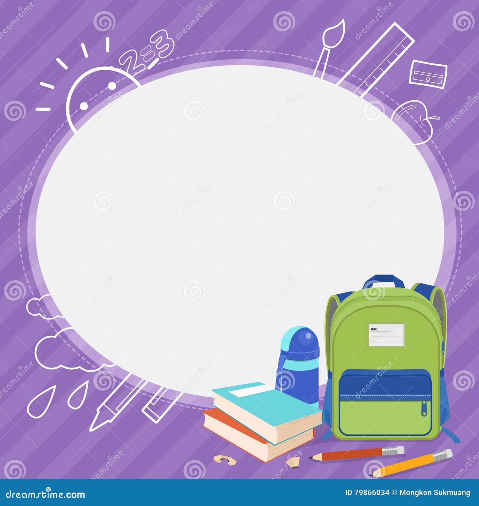 Vector of School Kids Frame Design Stock Vector - Illustration of books ...