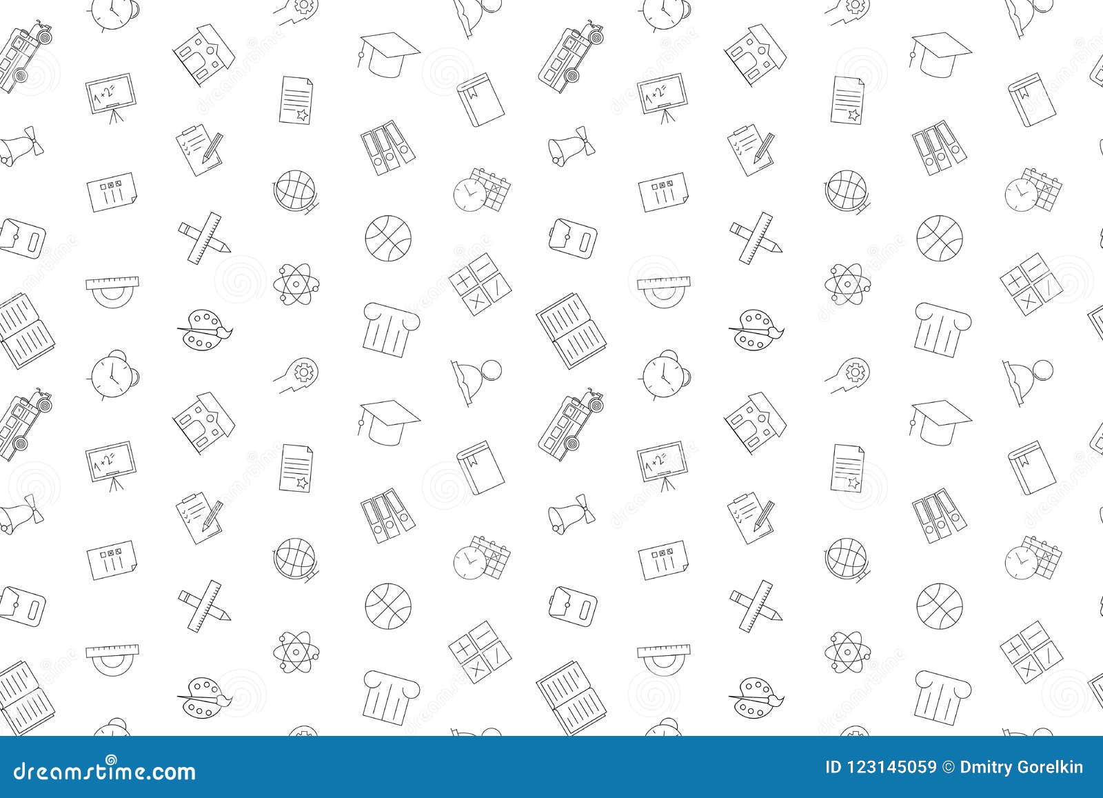 Vector School Pattern. School Seamless Background Stock Vector ...