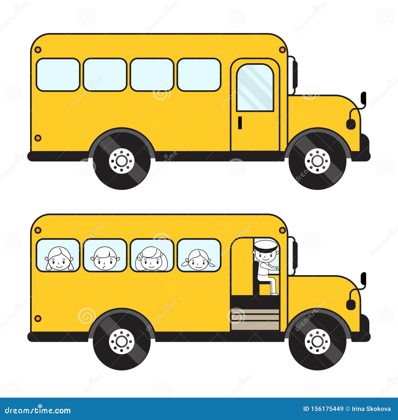 School Bus Window Cartoon