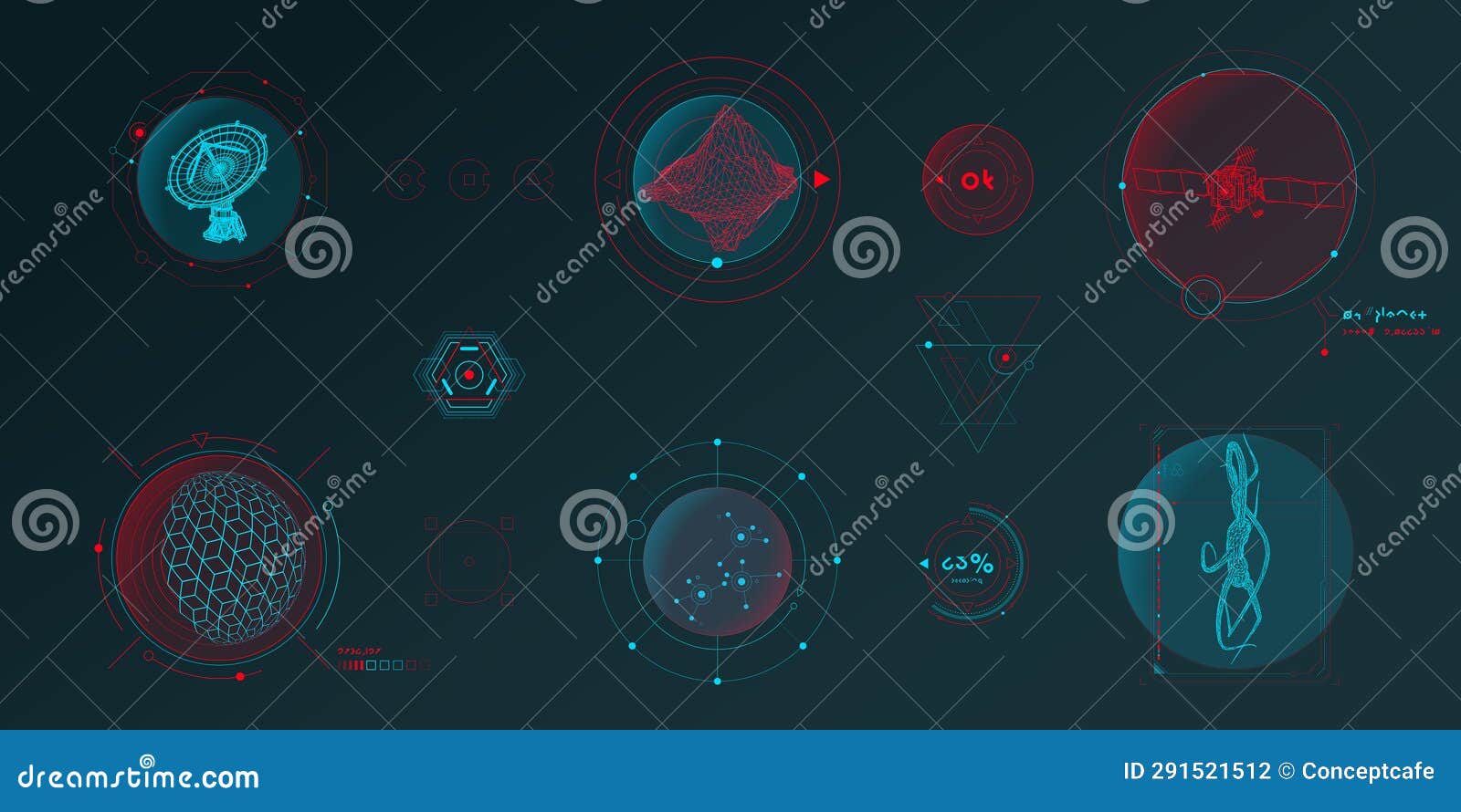 Circular Vector Infographic Elements for Sci-fi Interface. Stock ...