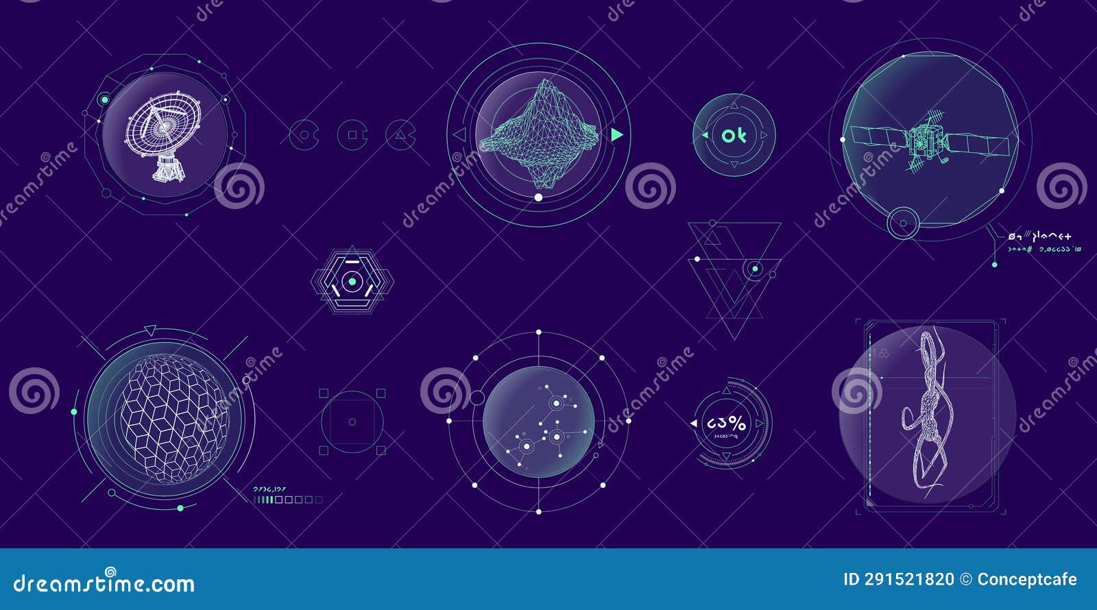 Circular Vector Infographic Elements for Sci-fi Interface. Stock ...