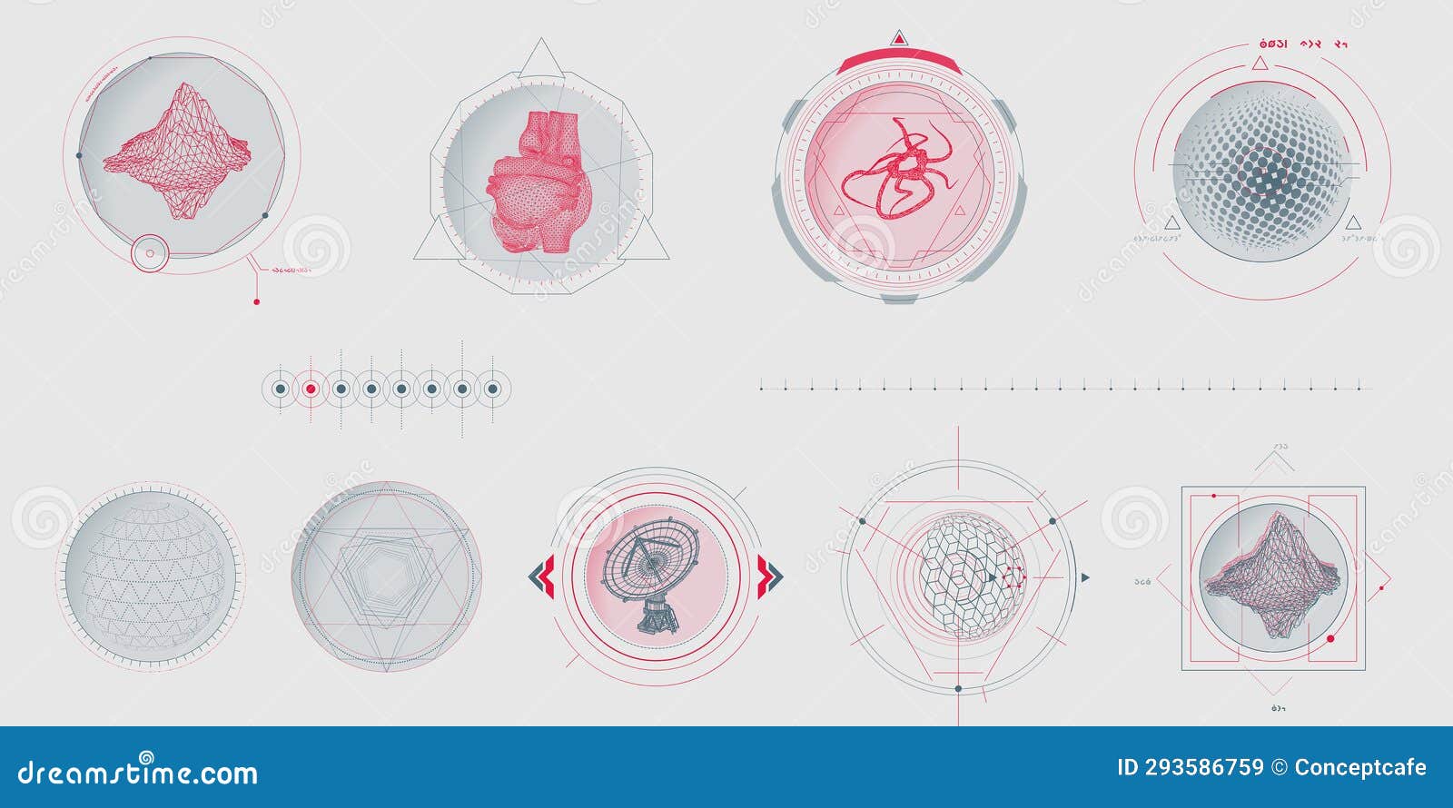 Circular Vector Infographic Elements for Sci-fi Interface. Stock Vector - Illustration of ...