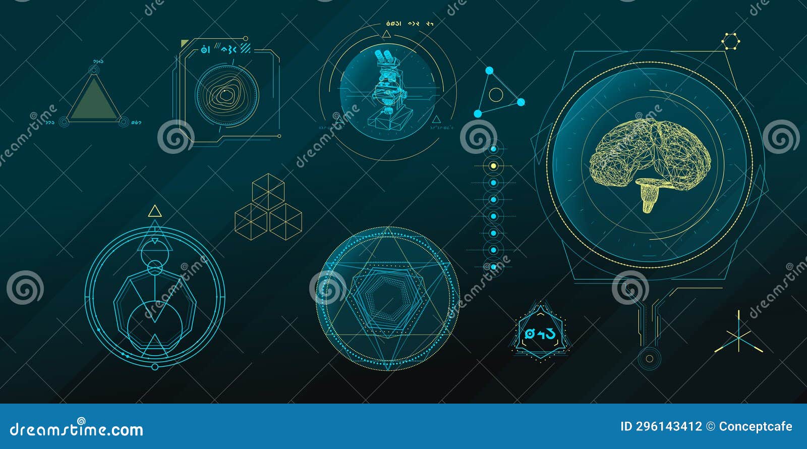Circular Vector Infographic Elements for Sci-fi Interface. Stock Illustration - Illustration of ...