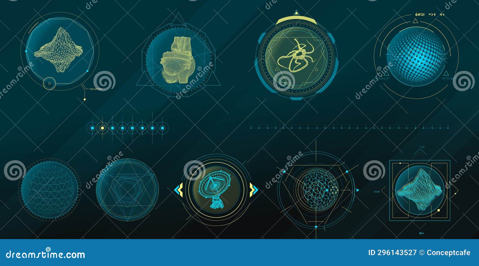 Circular Vector Infographic Elements for Sci-fi Interface. Stock Vector ...