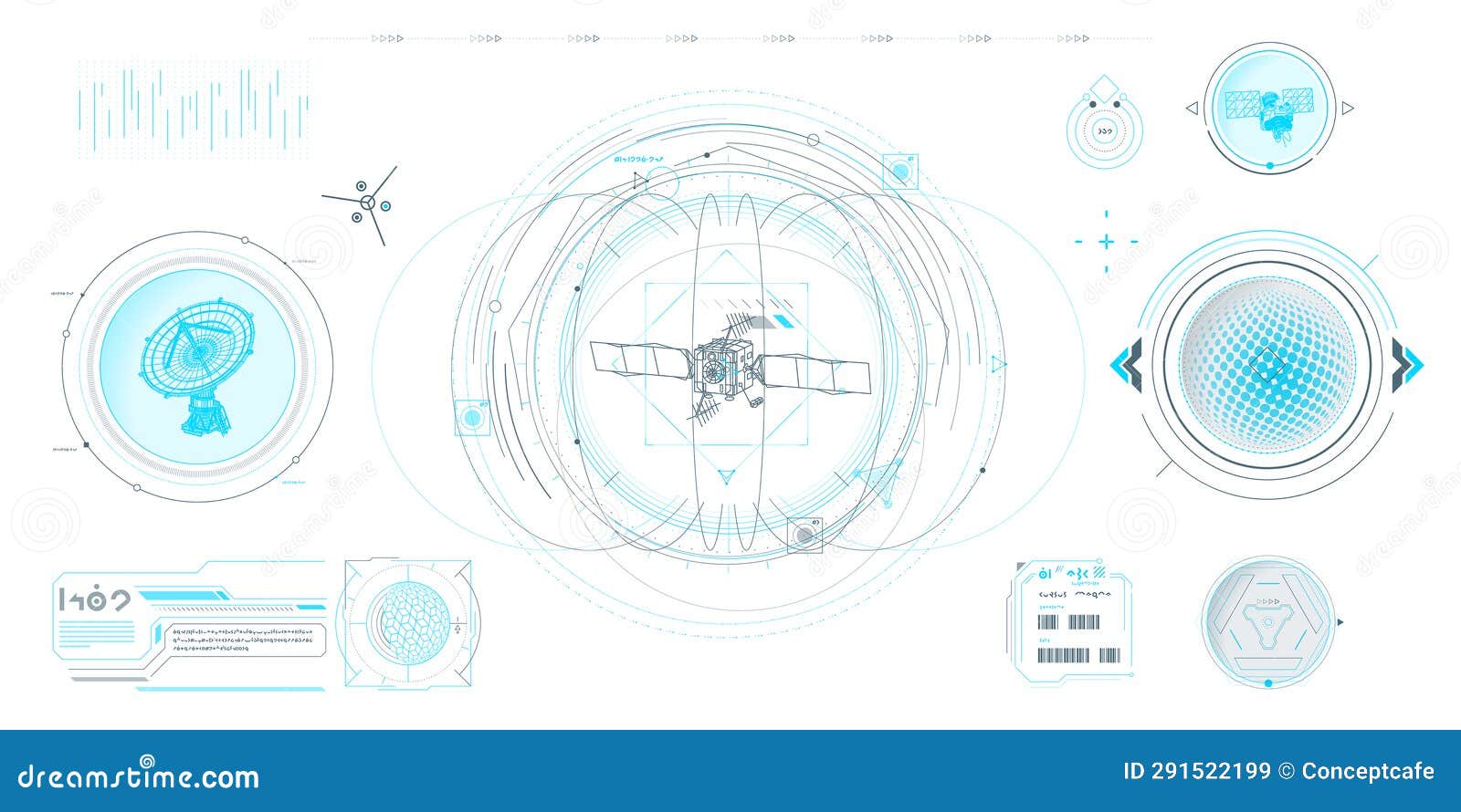 Vector Data Elements for Sci-fi Interface Infographics. Stock ...
