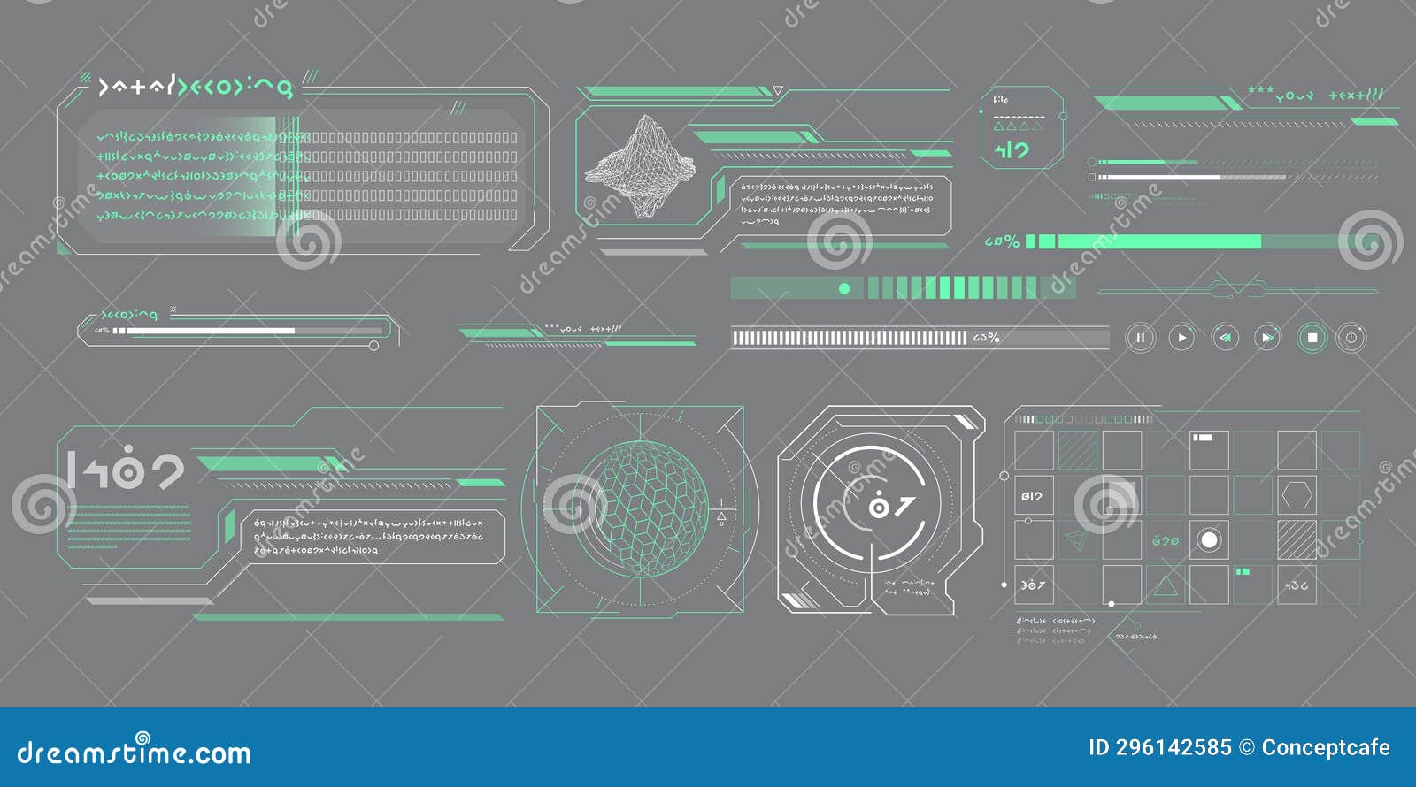 Vector Data Elements for Sci-fi Interface Infographics. Stock Vector ...