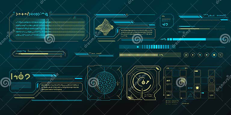 Vector Data Elements for Sci-fi Interface Infographics. Stock ...