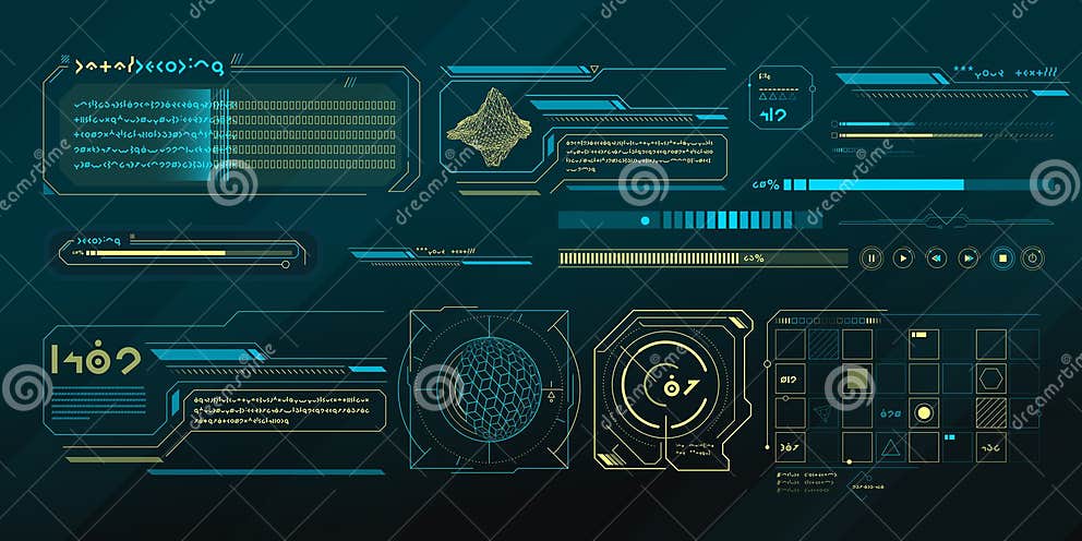 Vector Data Elements for Sci-fi Interface Infographics. Stock ...
