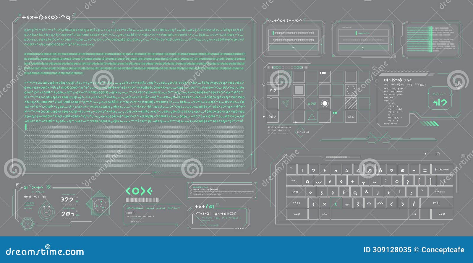 Vector Data Elements for Sci-fi Interface Infographics. Stock Image ...