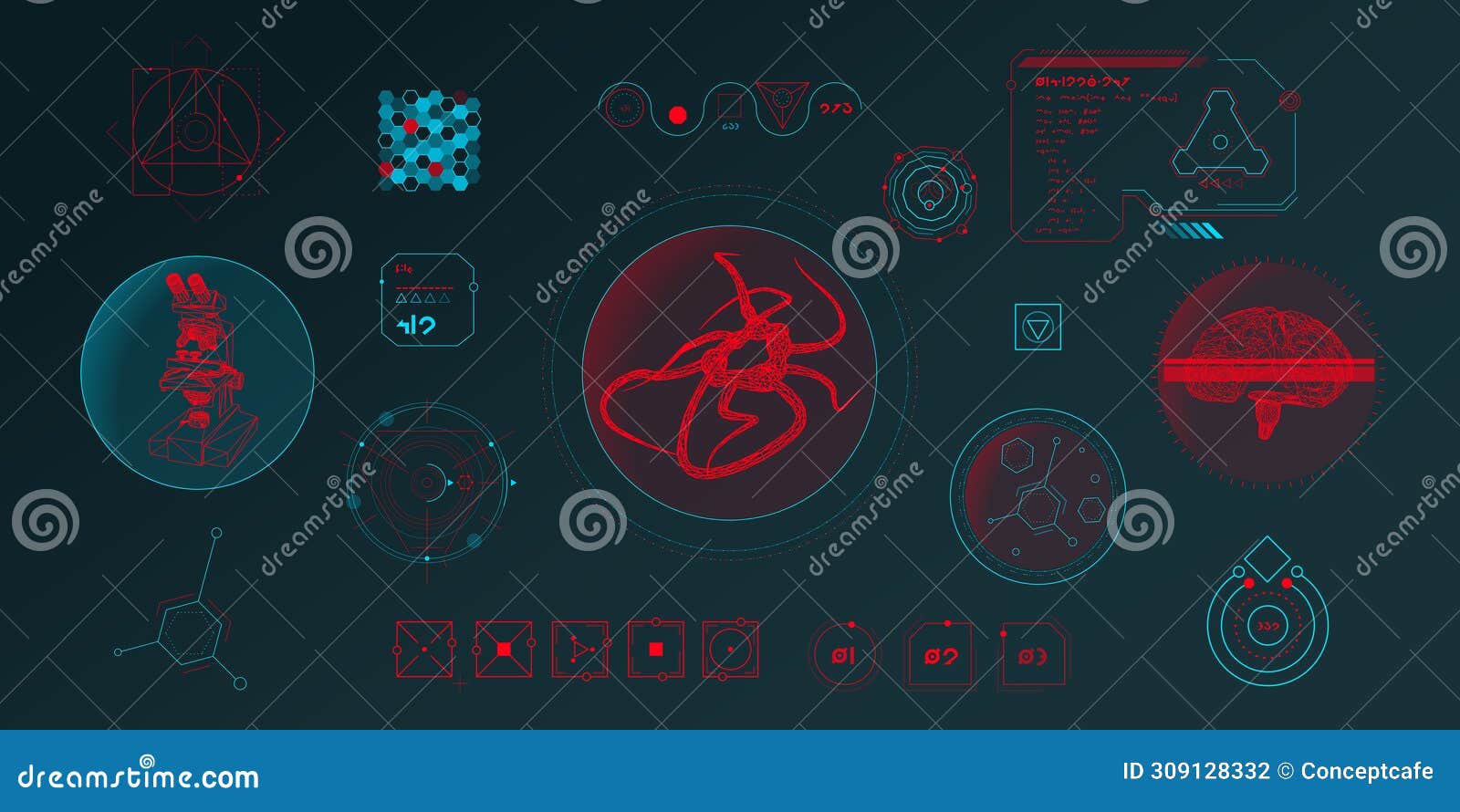 Vector Data Elements for Sci-fi Interface Infographics. Stock ...