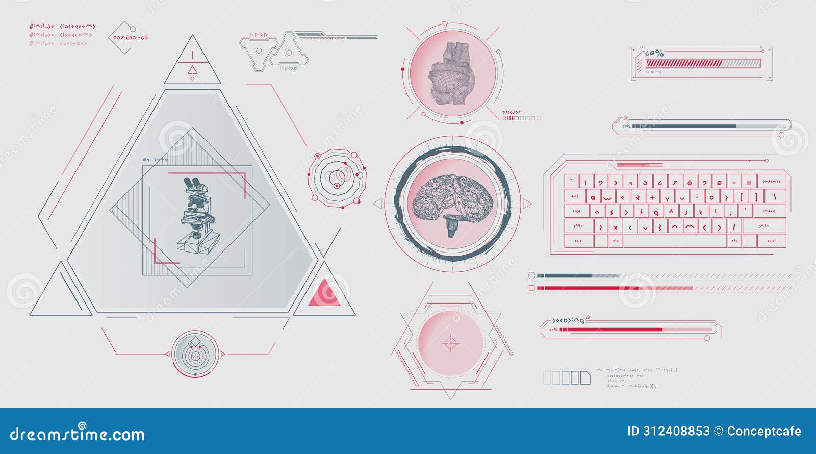 Vector Data Elements for Sci-fi Interface Infographics. Stock Vector ...