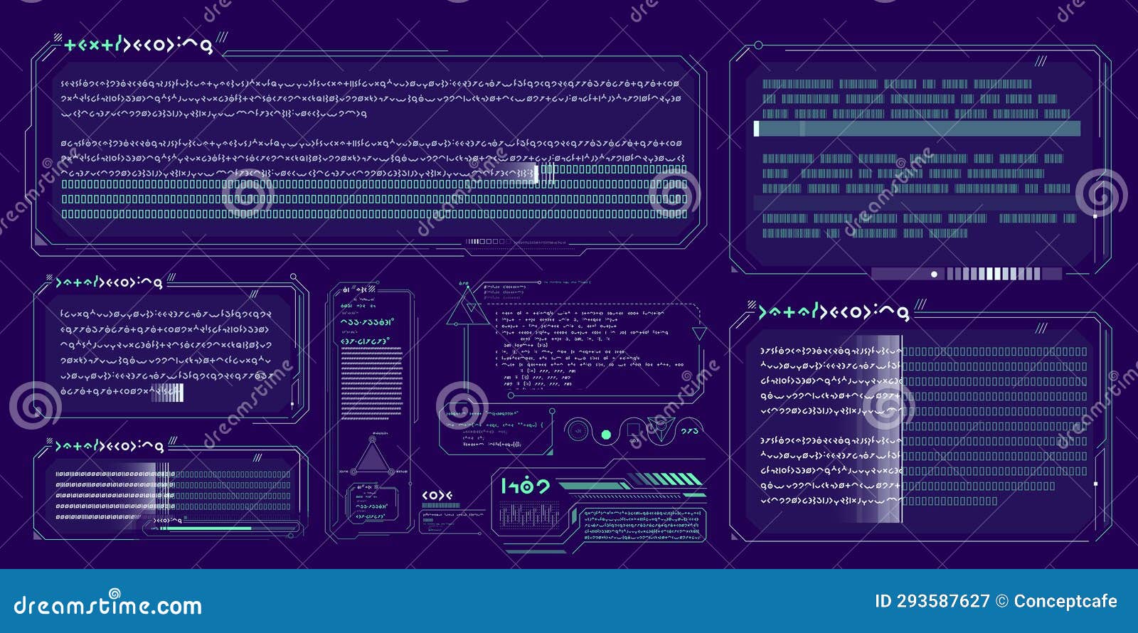 Vector Data Elements for Sci-fi Interface Infographics. Stock Vector ...