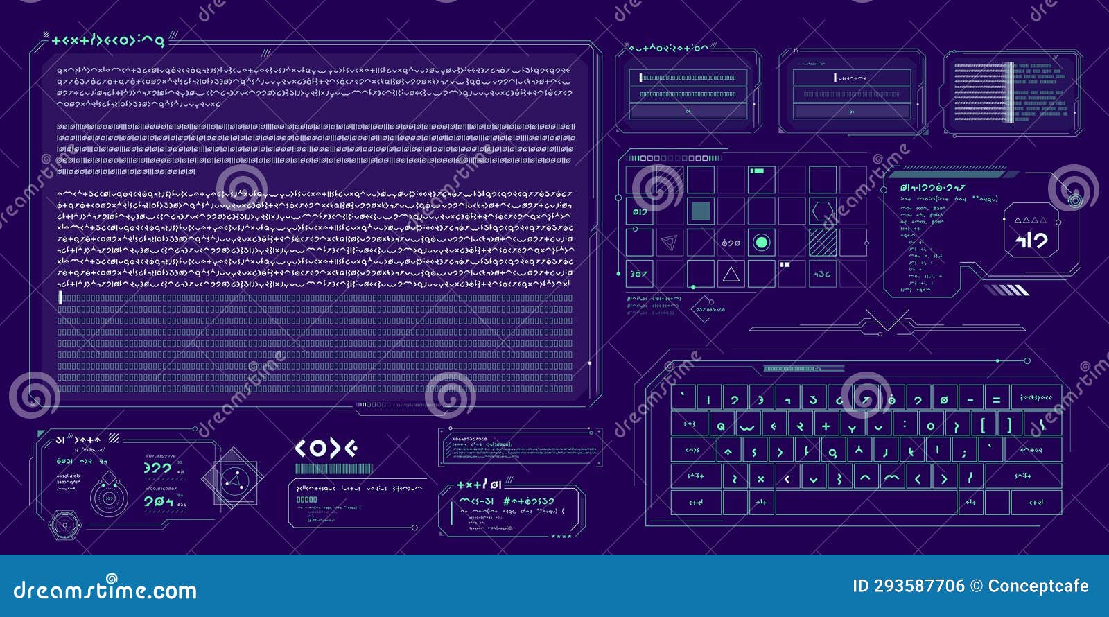 Vector Data Elements for Sci-fi Interface Infographics. Stock Vector ...