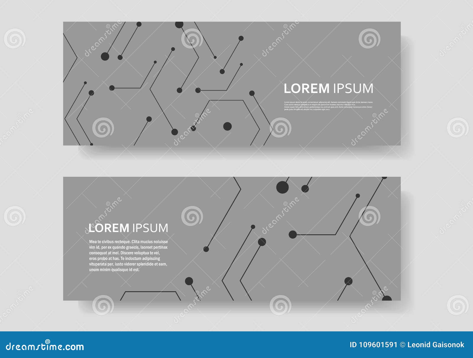 Vector Science Connection Banner Concept with Lines and Dots Stock ...