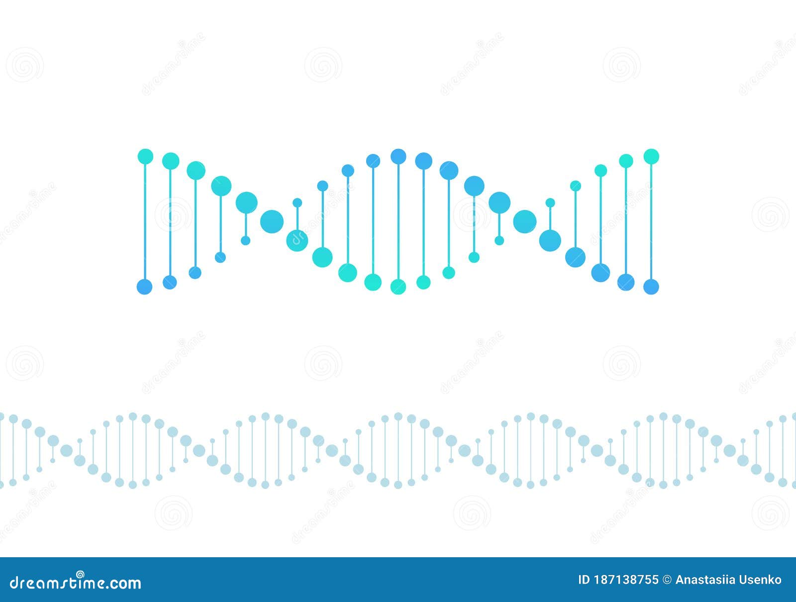 Vector Science Design Elements. Flat Blue Gradient DNA Spiral Symbol ...