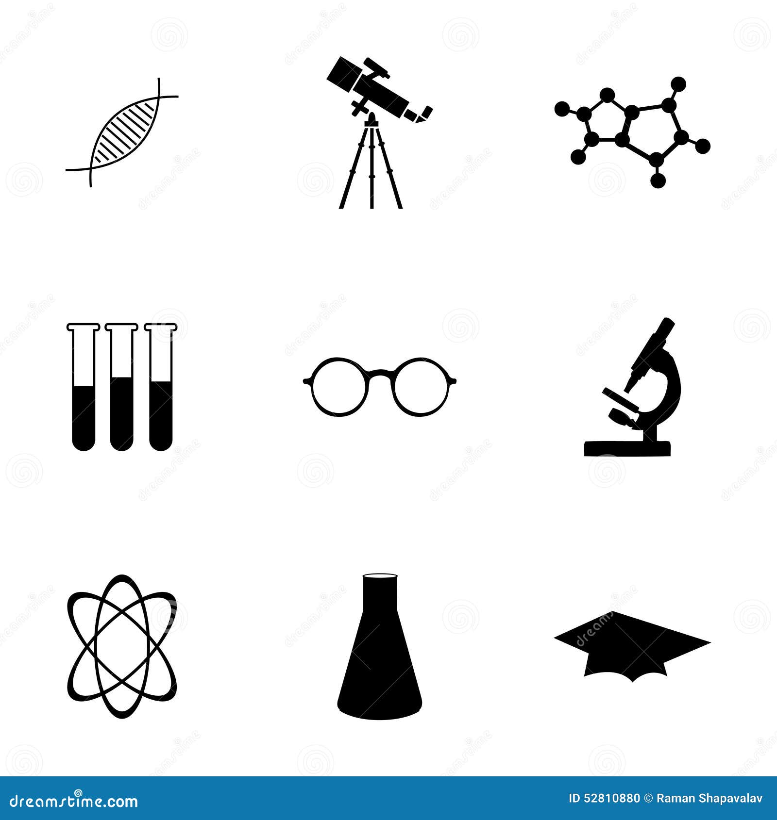 Vector science icons set stock vector. Illustration of particle - 52810880