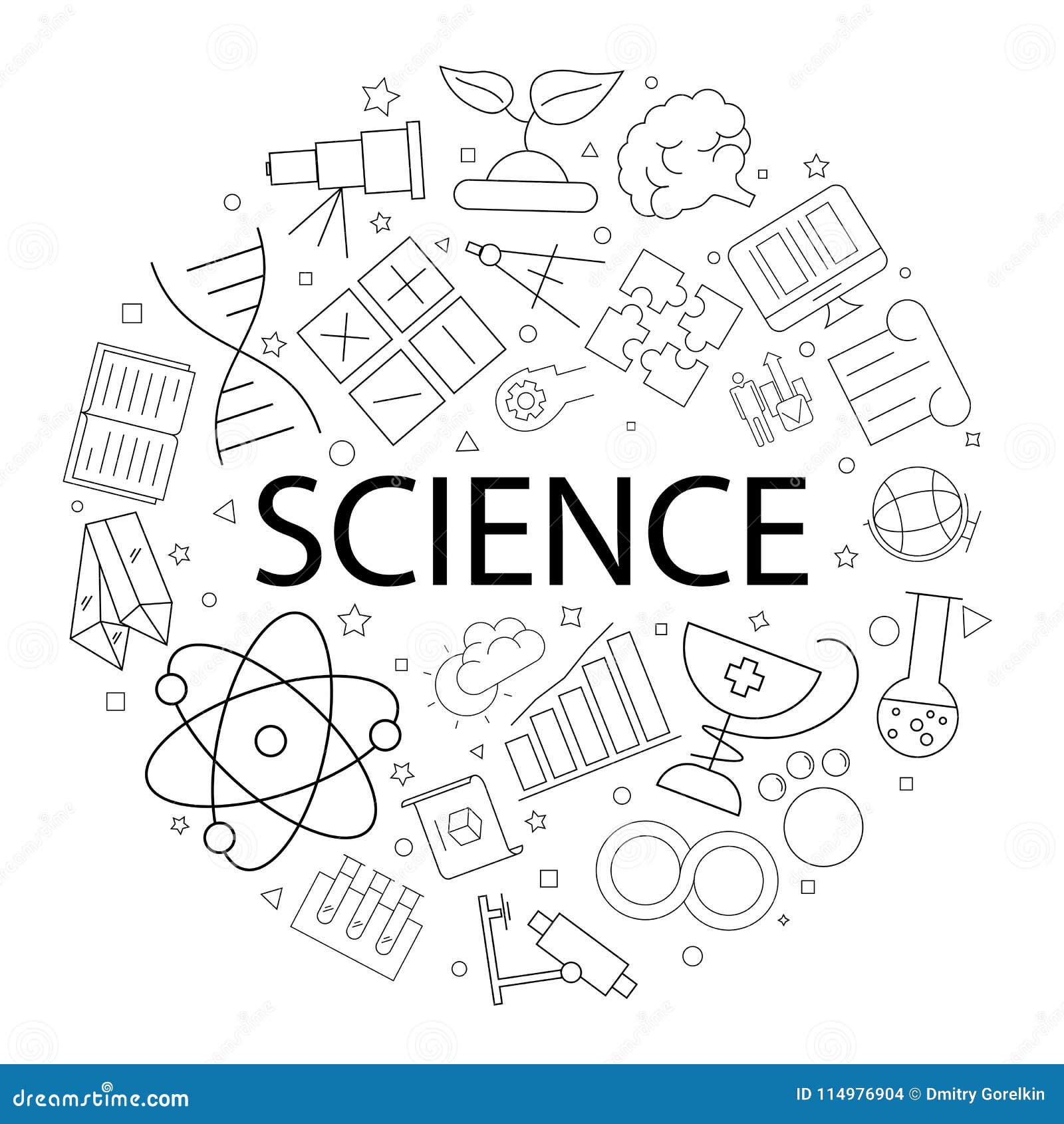 Science Word Black And White