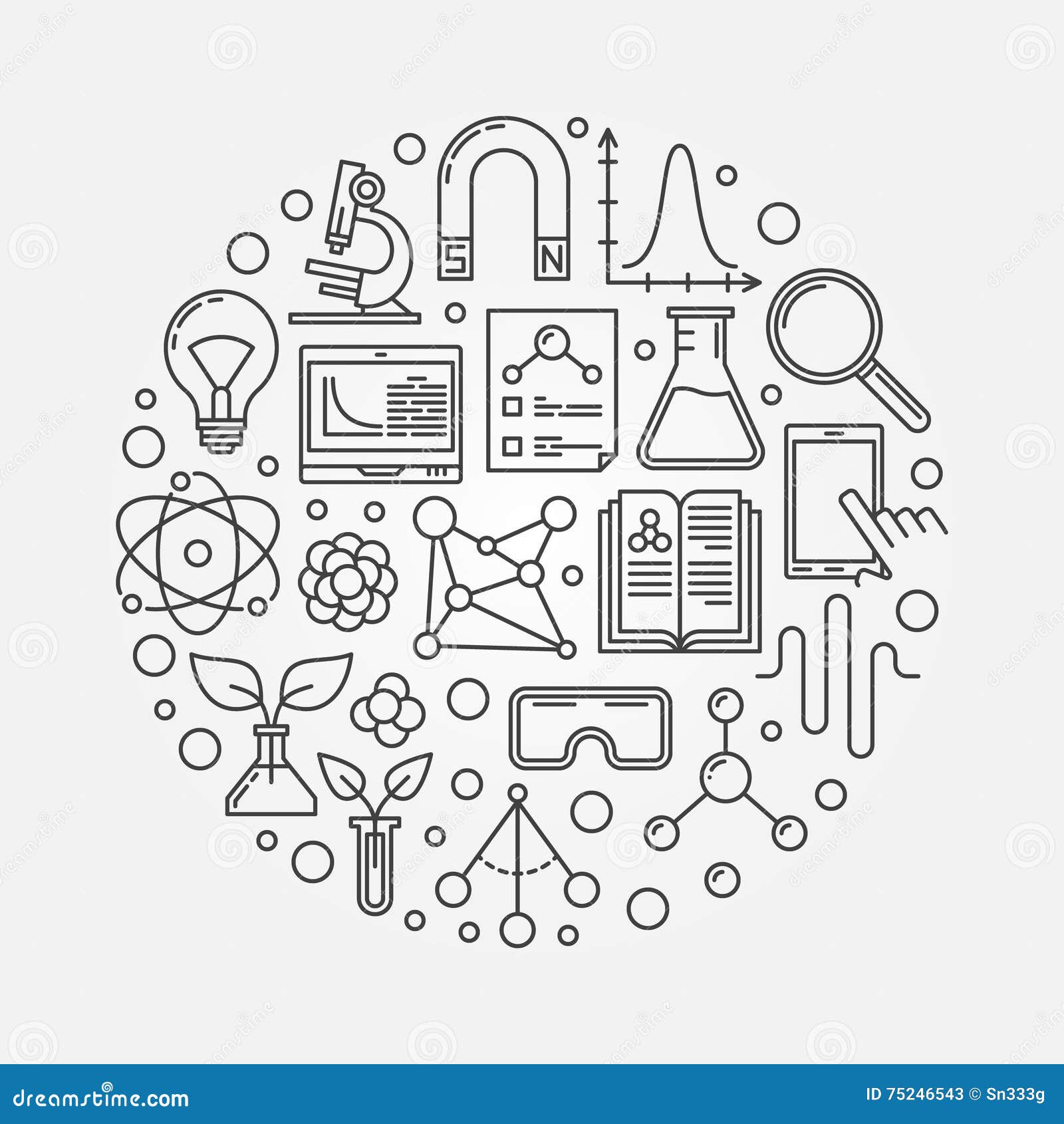 Vector Science Round Illustration Stock Vector - Illustration of ...