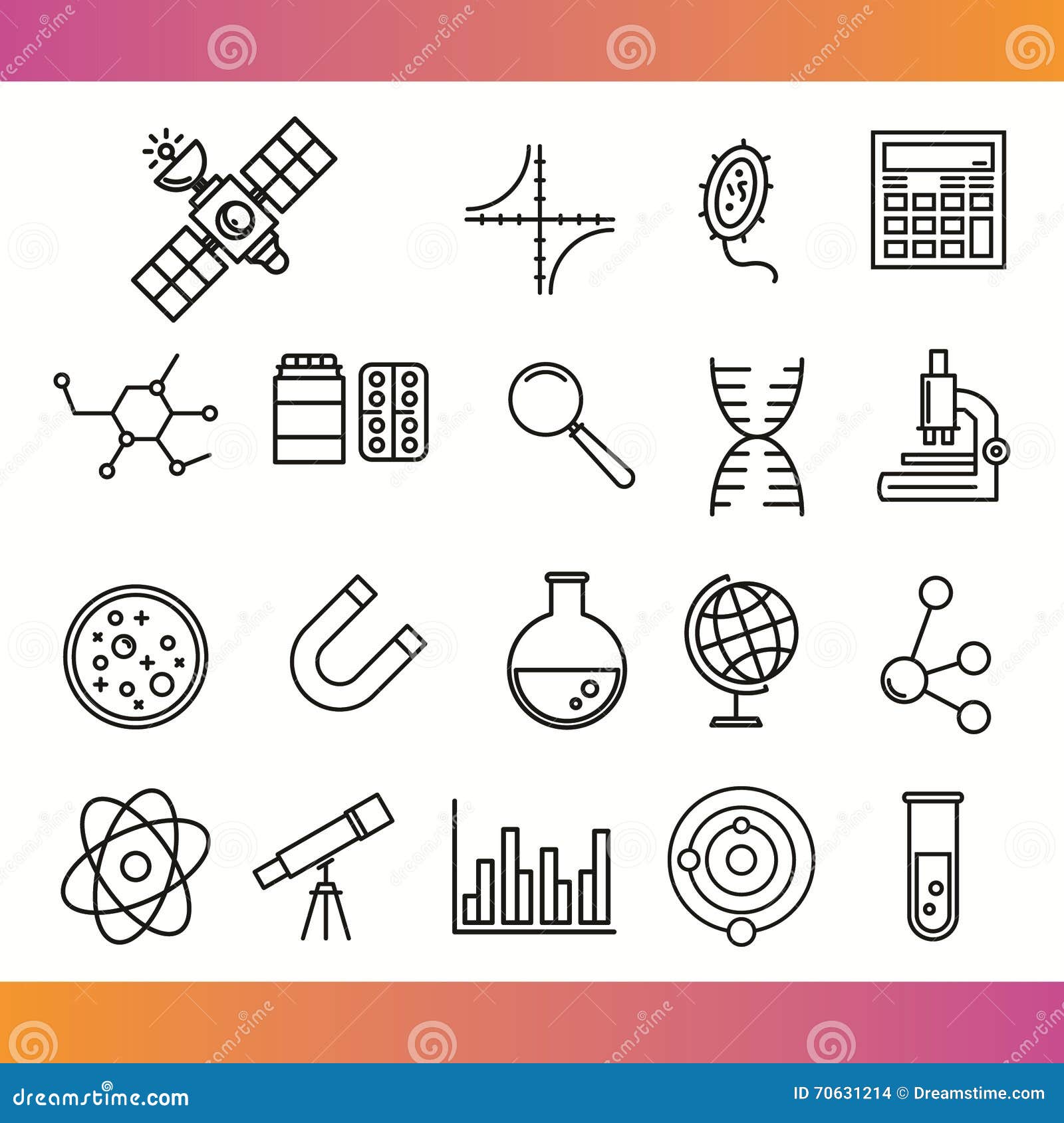 Vector scientific icons stock vector. Illustration of molecule - 70631214