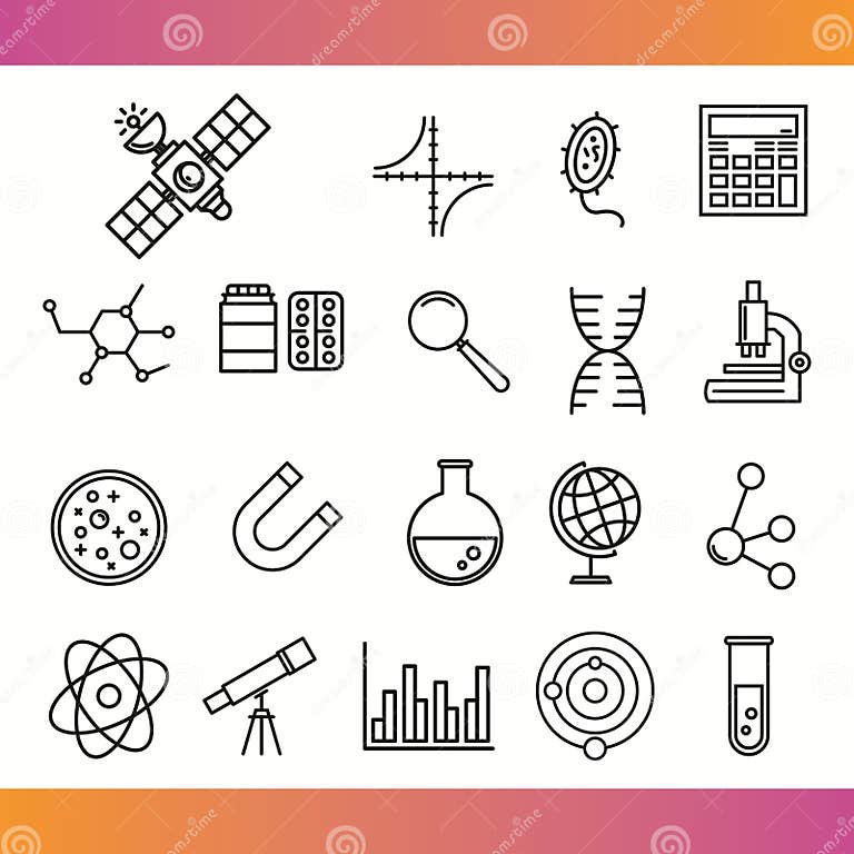 Vector scientific icons stock vector. Illustration of molecule - 70631214