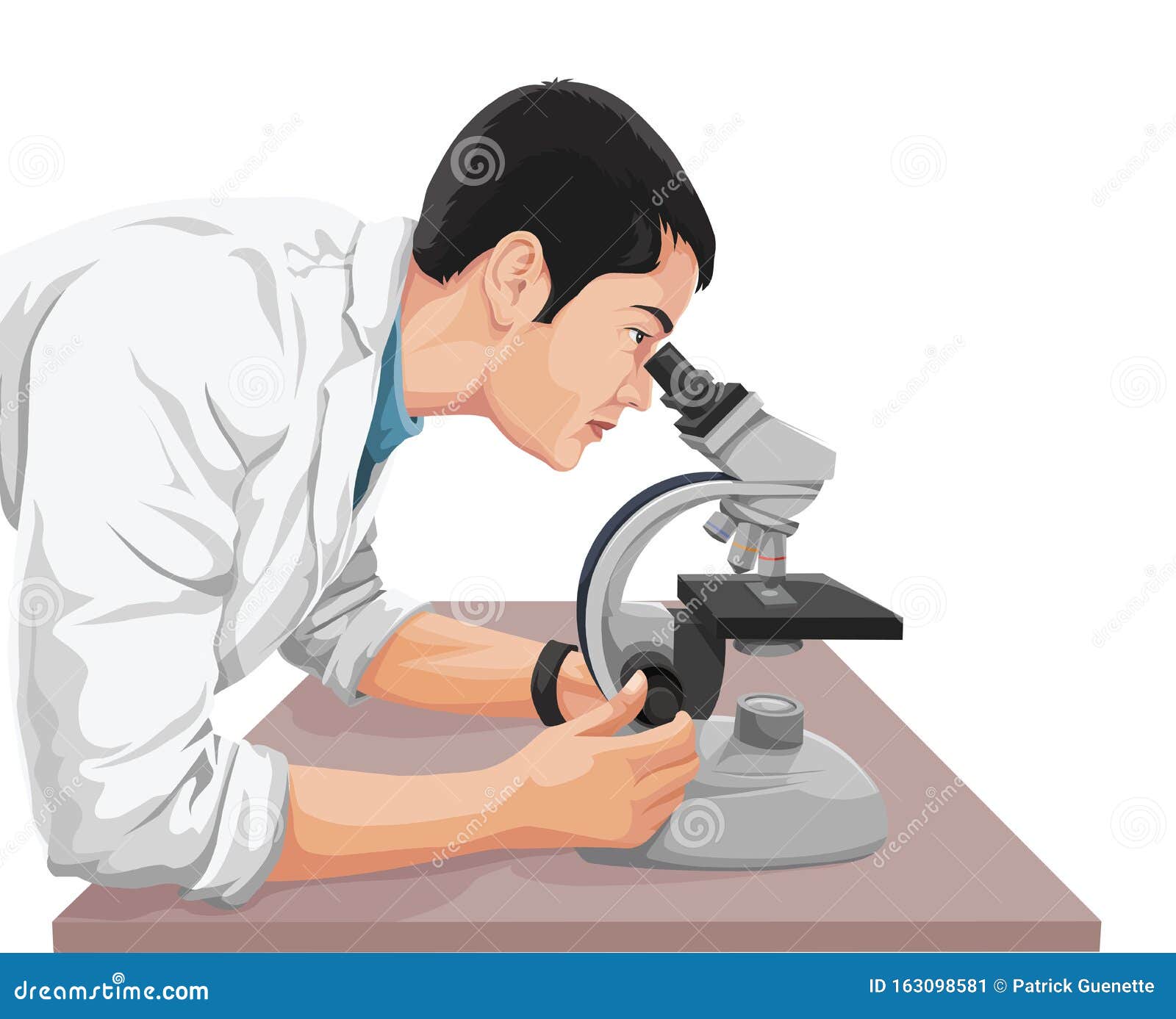 Vector of Scientist Looking through Microscope Stock Vector ...