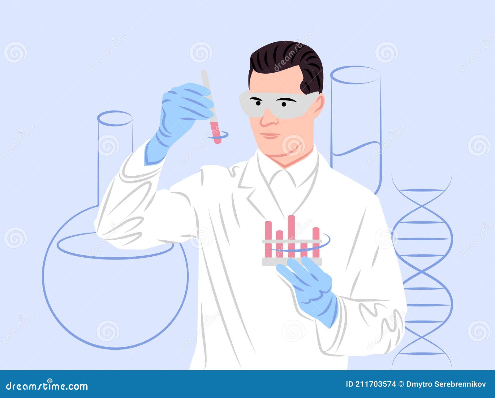 Vector Scientist in Shadow of Sharp Lines Style Stock Vector ...