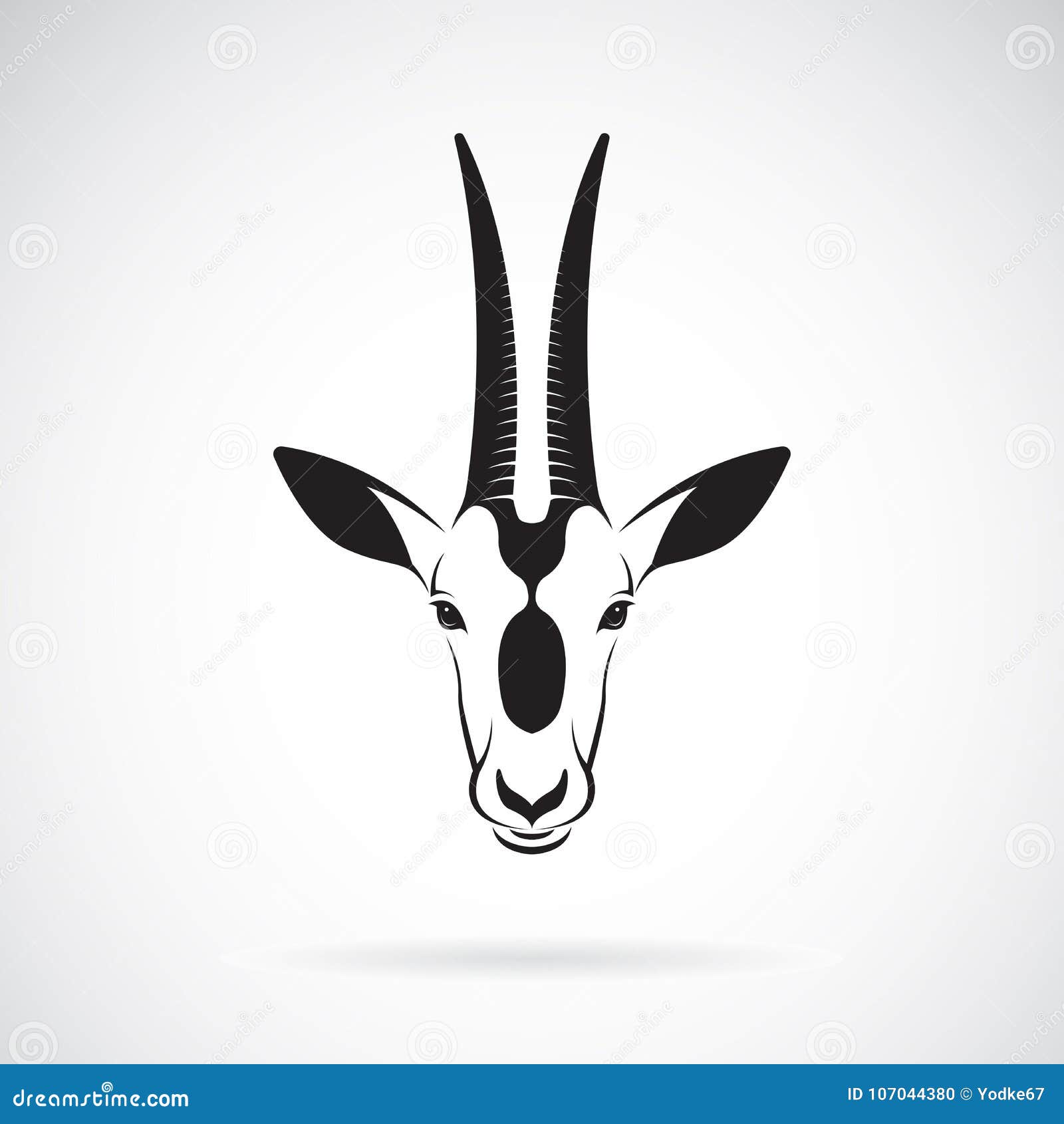 Vector of a Scimitar-horned Oryx Head Design on White Background Stock ...