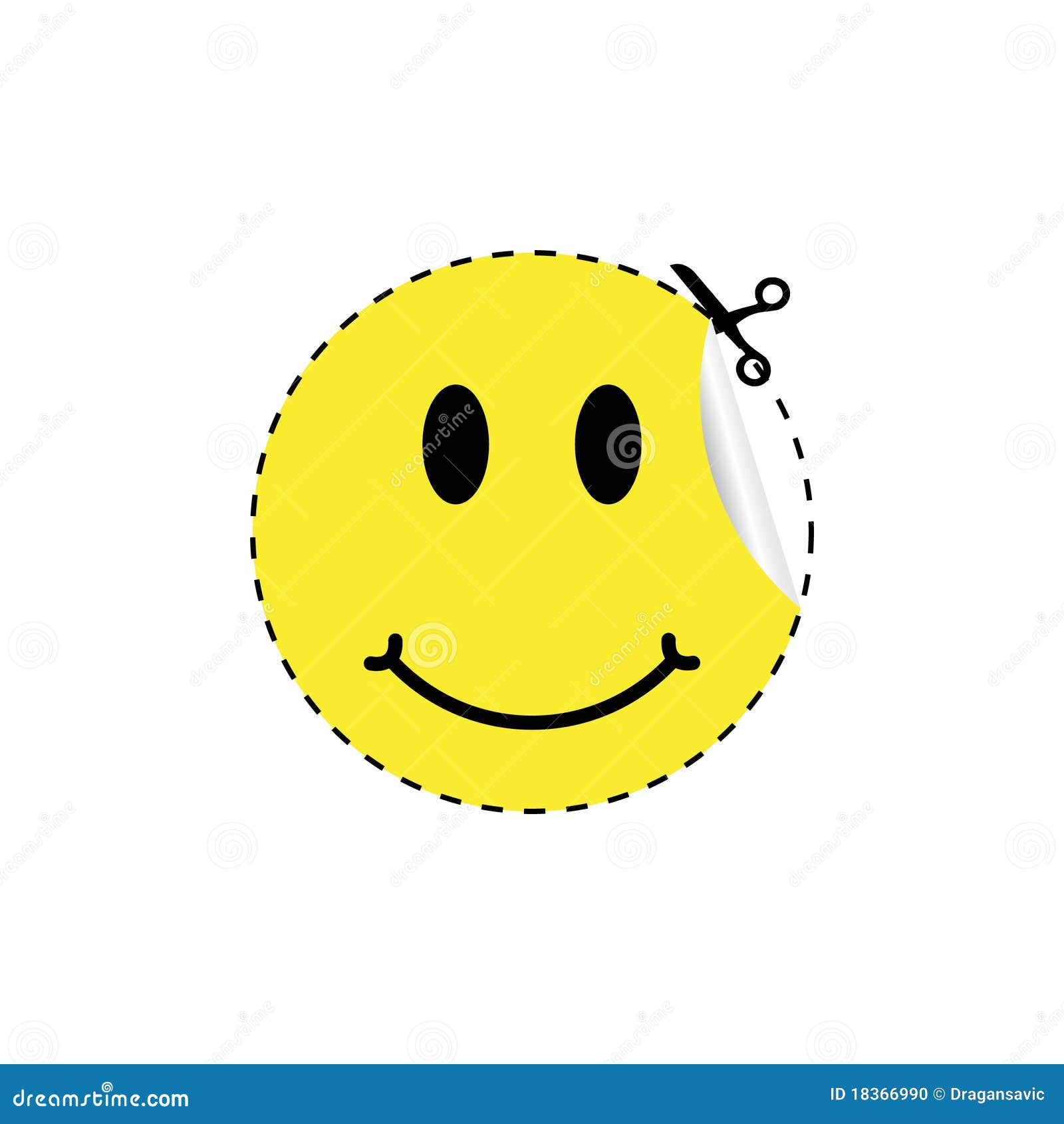 Vector Scissors Cutting Smile Sticker Stock Vector - Illustration of ...