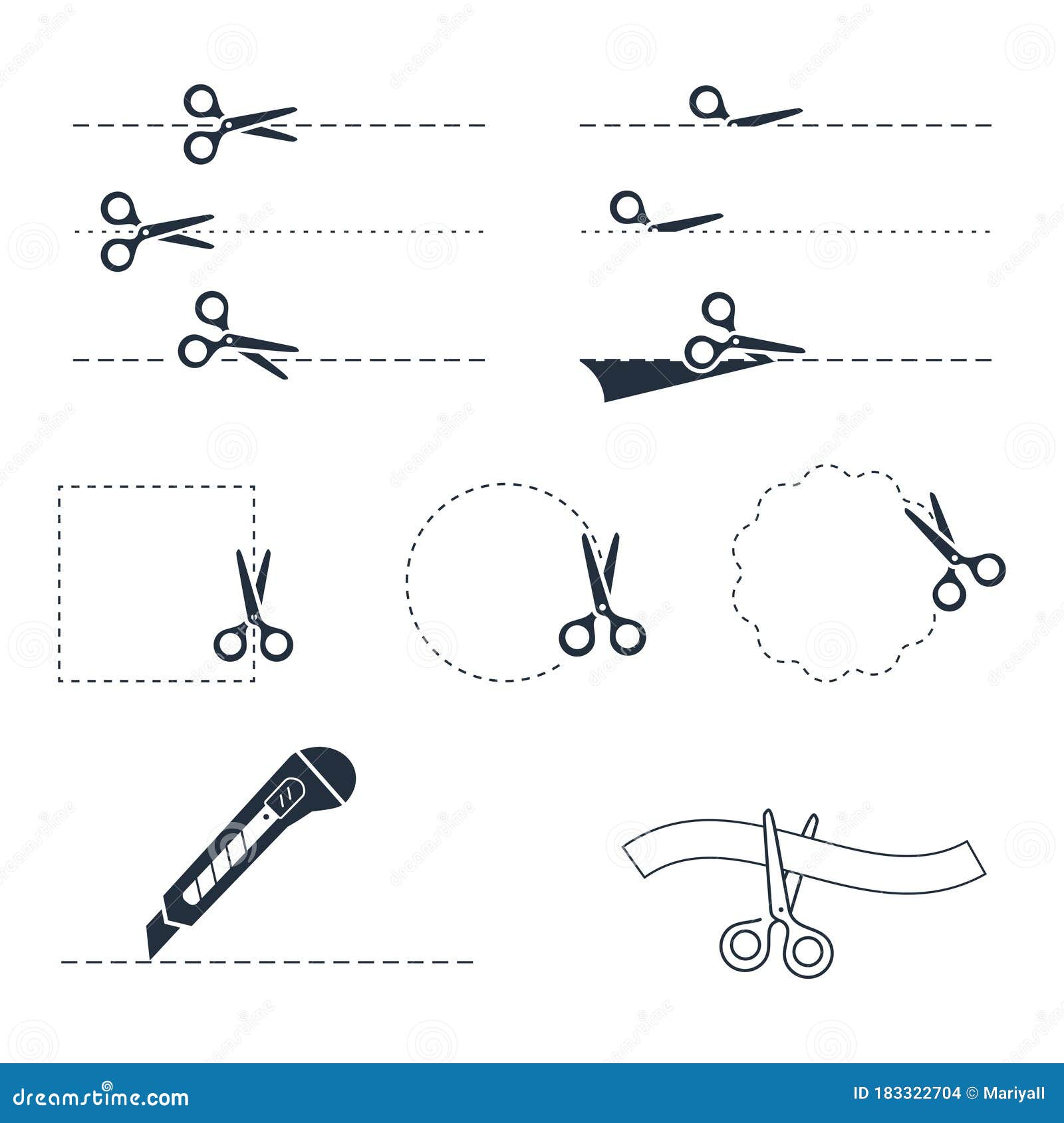 Vector Scissors Icon Set.Vector Symbols. Vector Illustration Stock ...