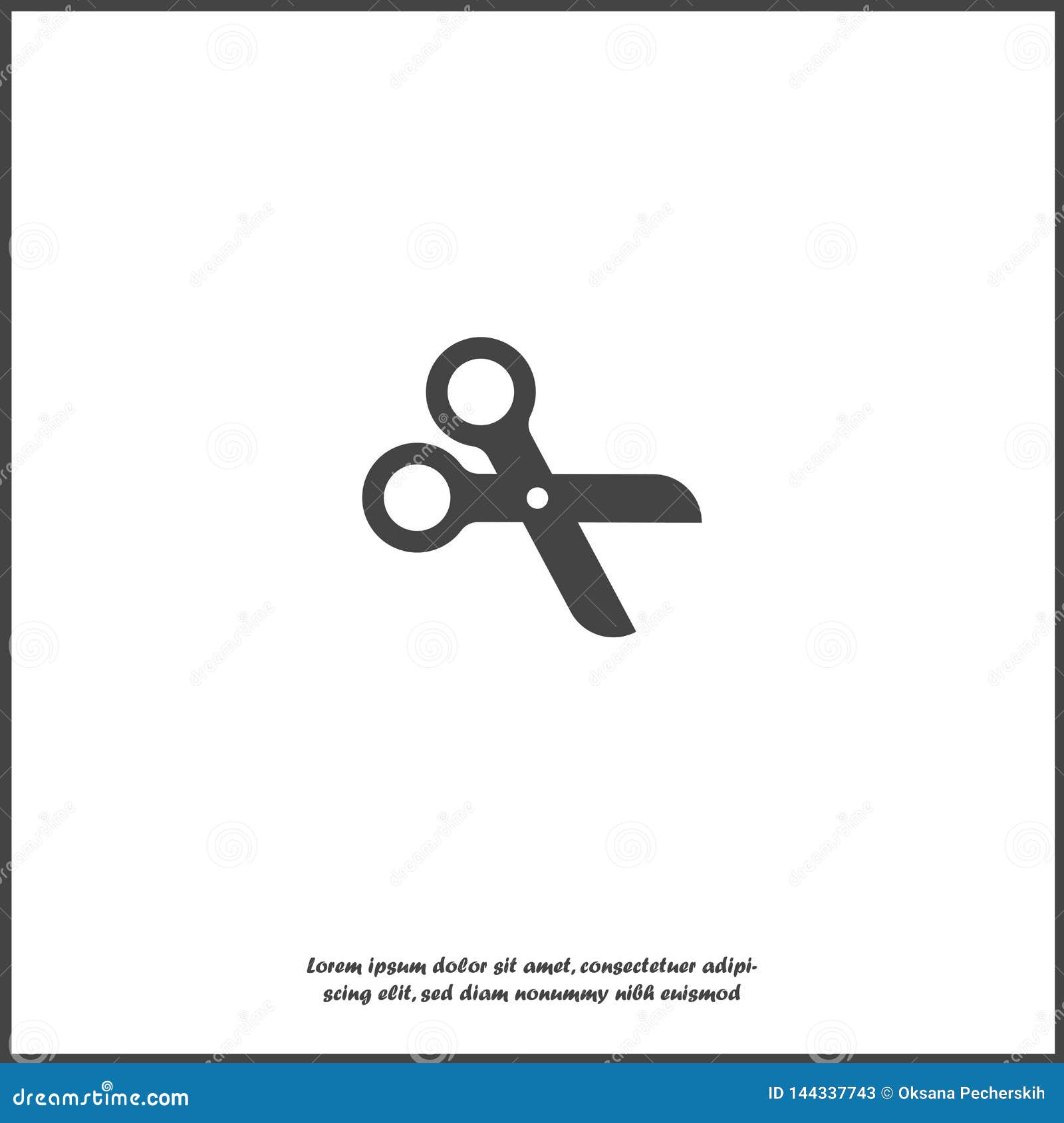 Vector Scissors Icon on White Isolated Background Stock Vector ...
