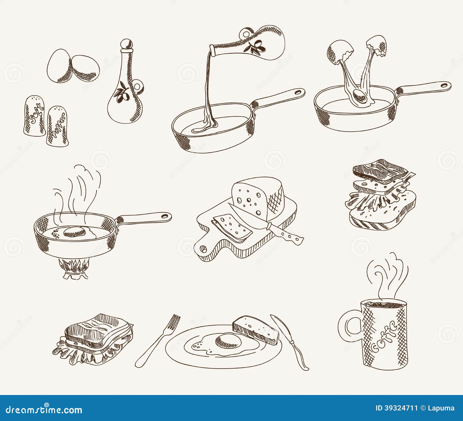 Vector Scrambled Sketches Set Stock Vector - Illustration of mixing ...