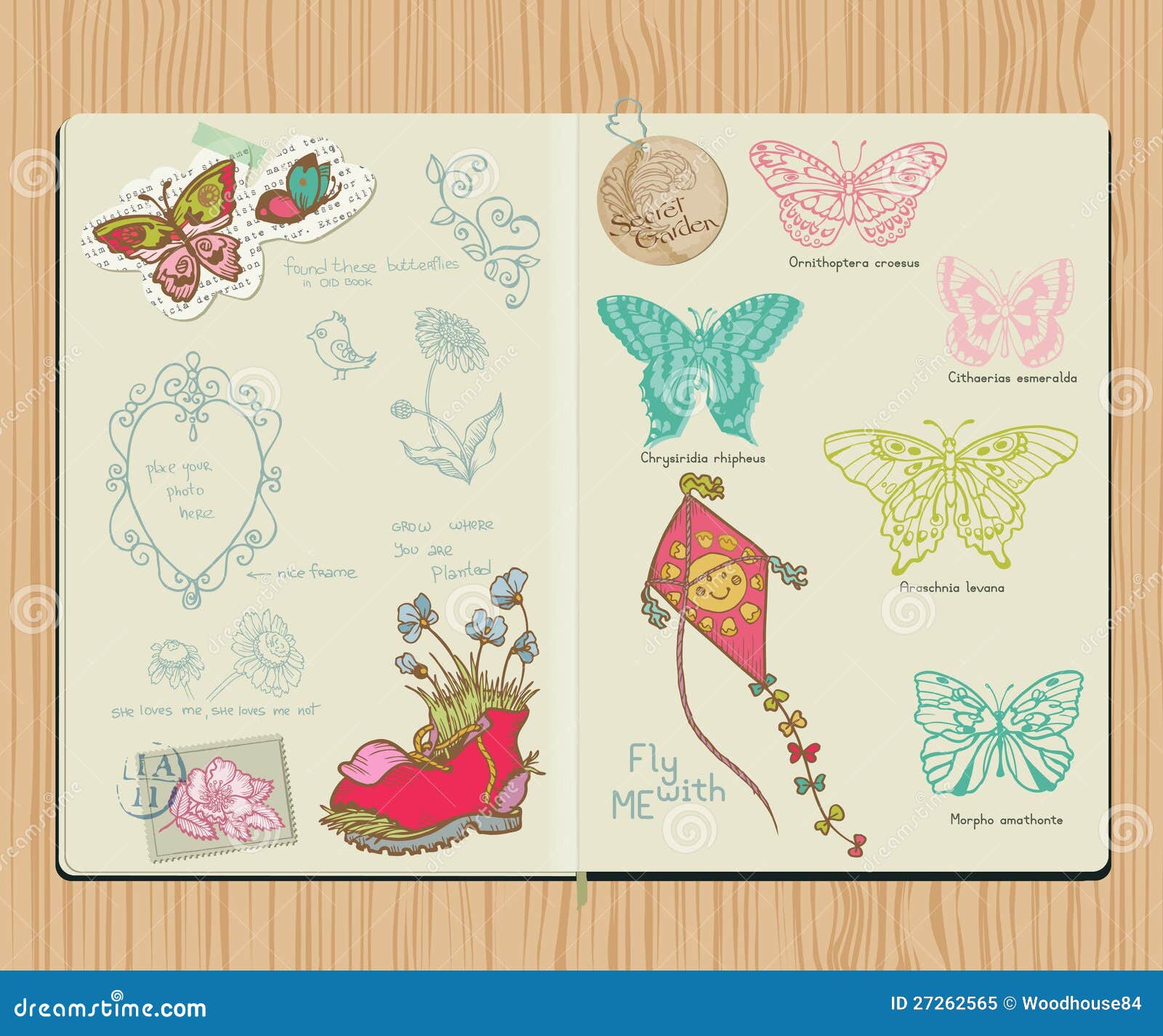 Vector Scrapbook Design Elements Stock Vector - Illustration of insect ...