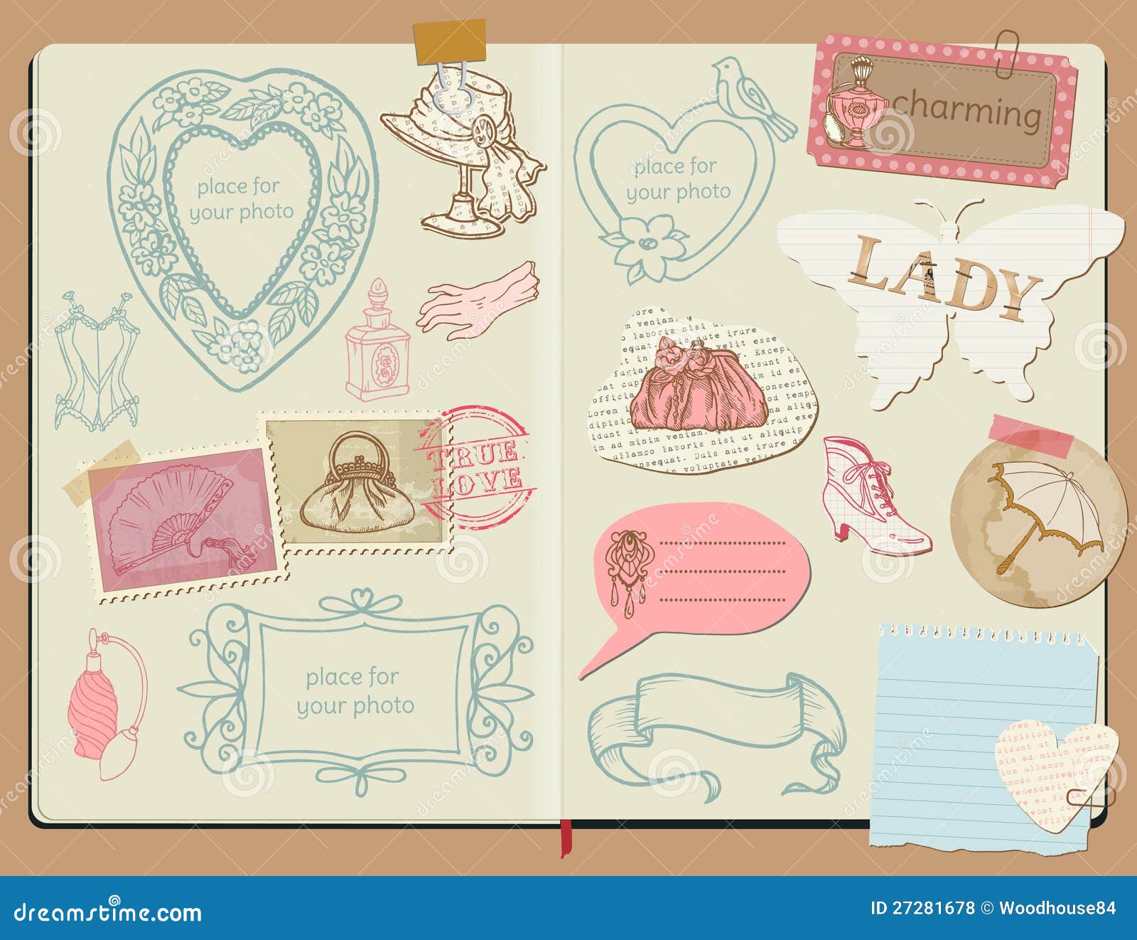 Vector Scrapbook Design Elements - Happy Birthday Stock Vector ...