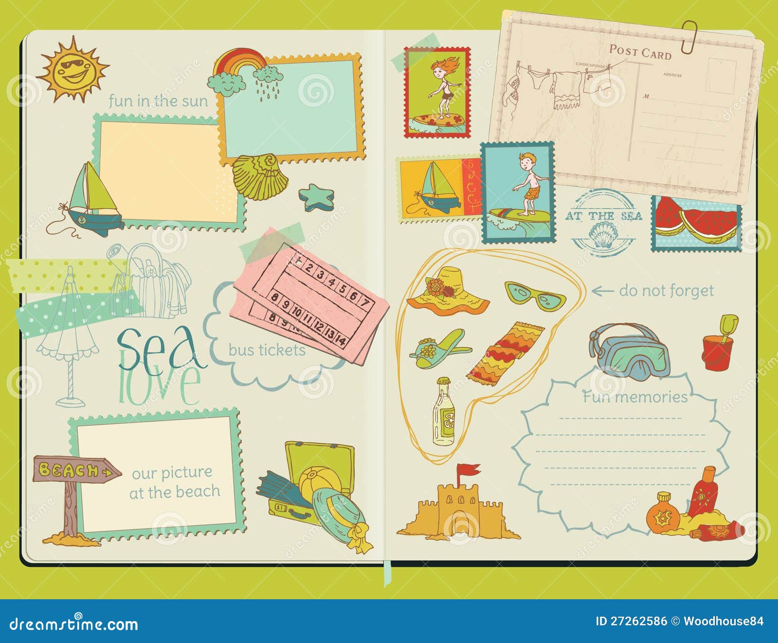 Vector Scrapbook Design Elements - Summer Stock Vector - Illustration ...
