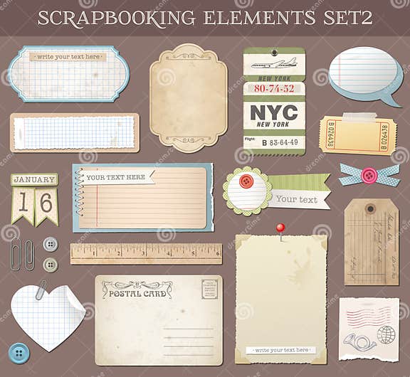 Vector Scrapbooking Elements Set 2 Stock Vector - Illustration of ornate, banner: 43398364