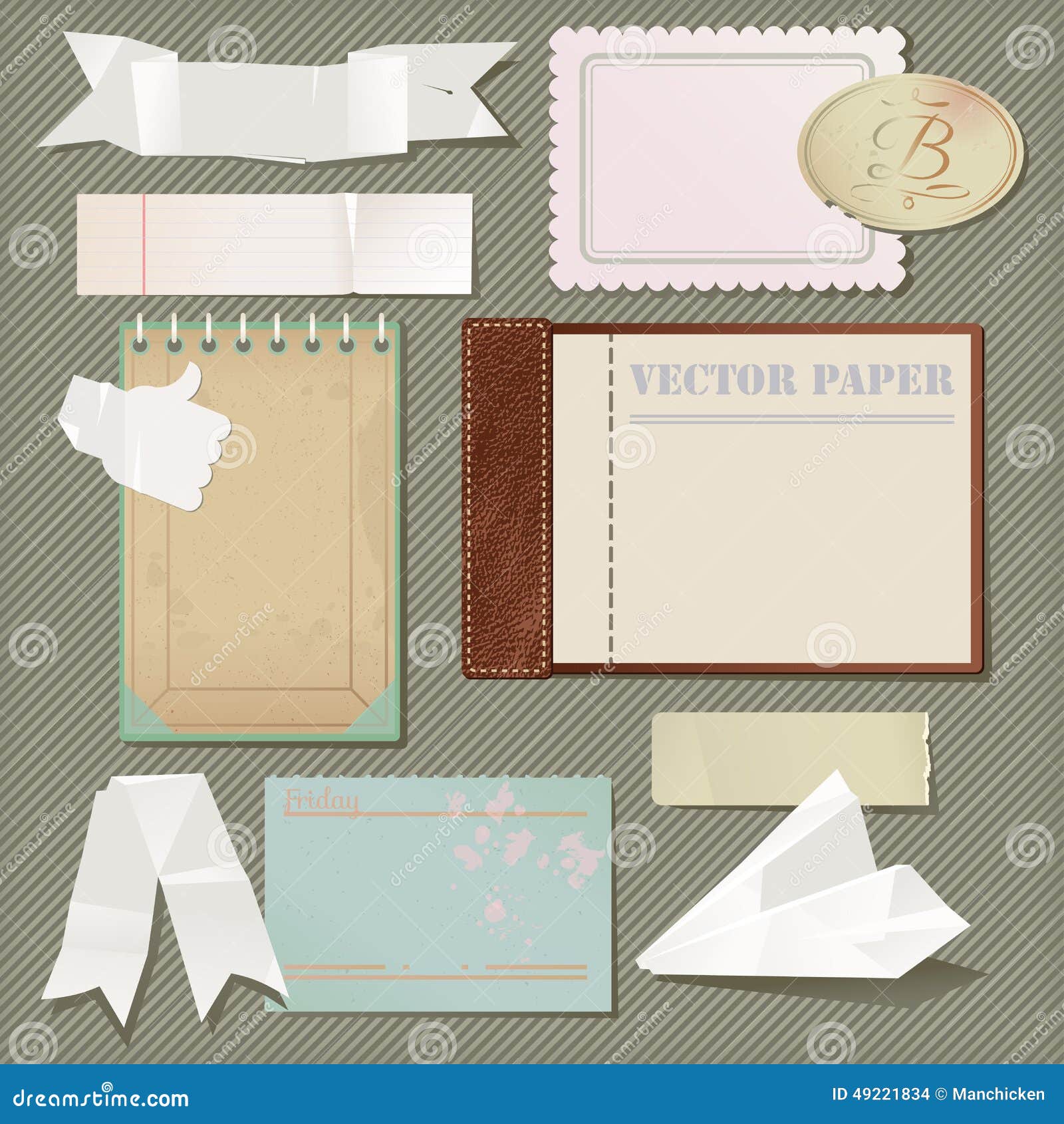Vector Scrapbooking Paper Set Stock Vector - Illustration of fashioned ...