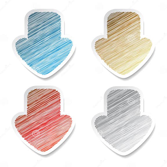 Vector Scratch Arrow Stickers Stock Vector - Illustration of blue ...