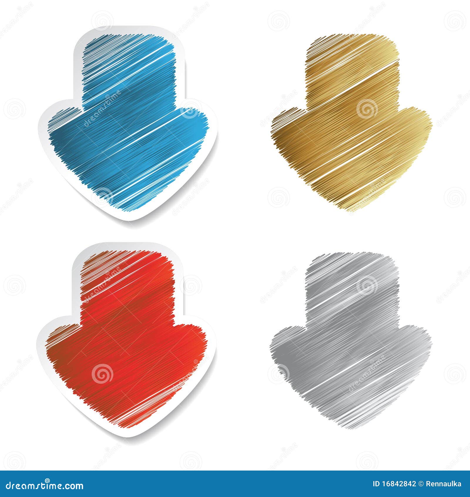 Vector Scratch Arrow Stickers Stock Vector - Illustration of background ...