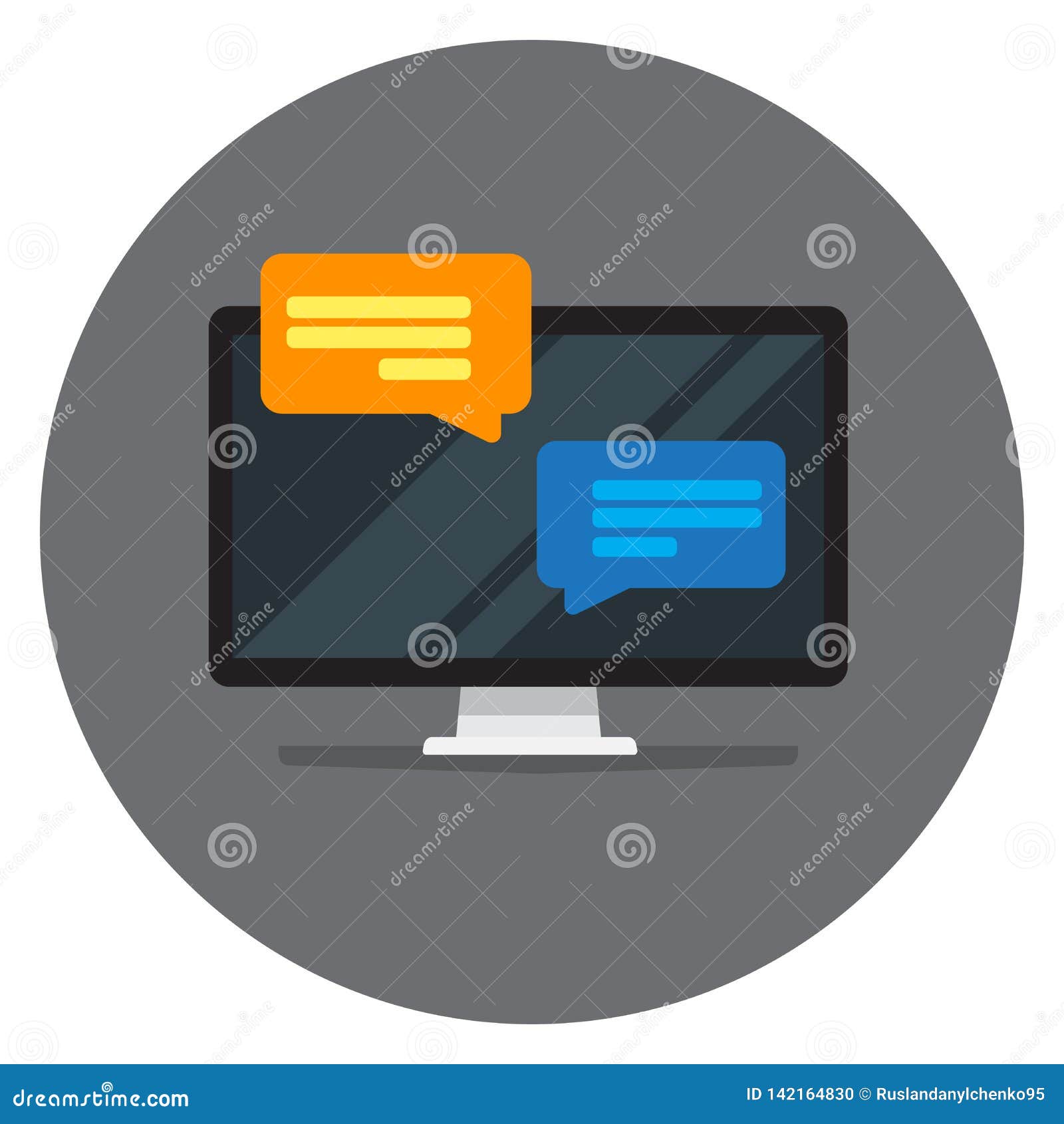 Vector Screen Image with Popup Notification Windows. the Idea of ...