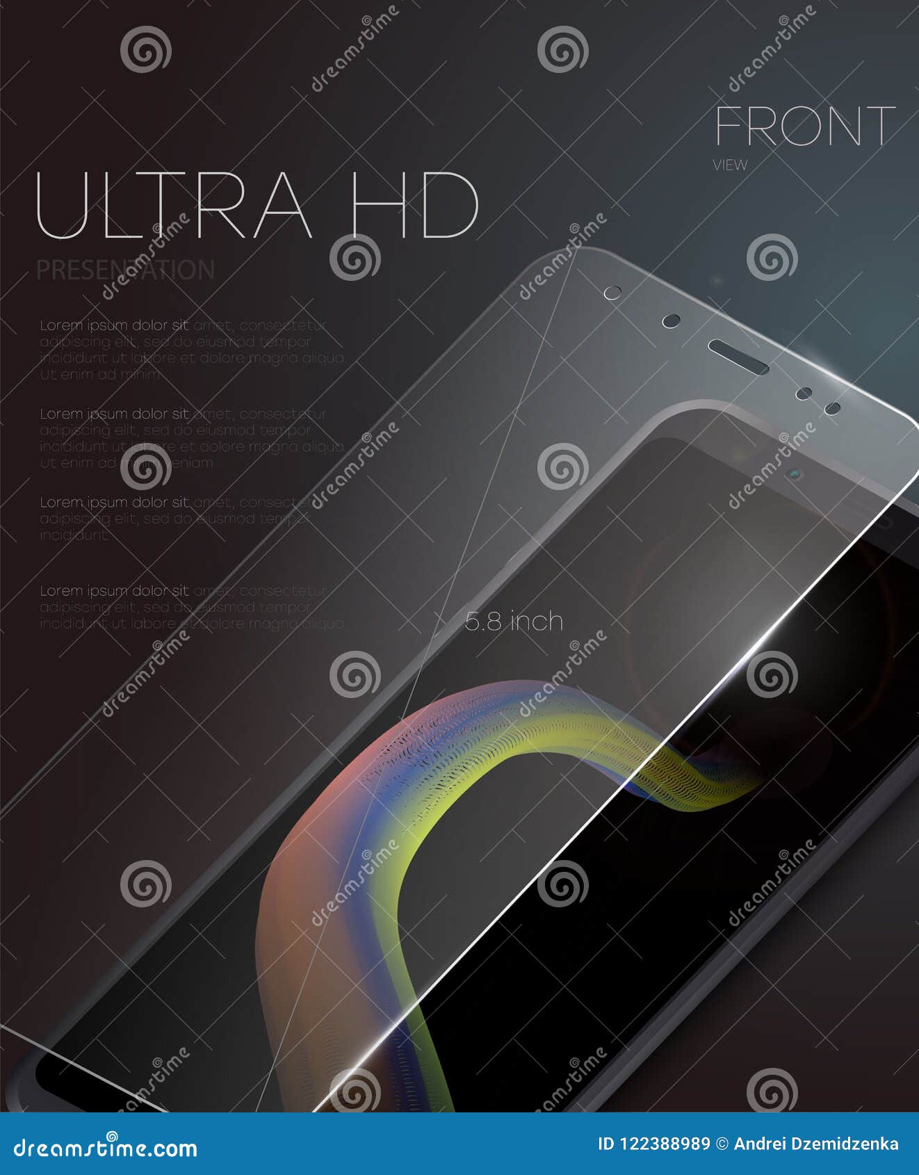Vector Screen Protector Film or Glass Cover. Screen Protect Glass Stock ...