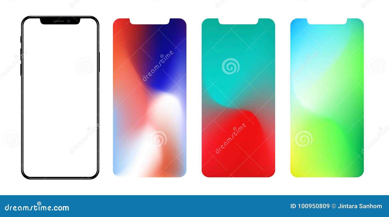 Vector Screen Wallpaper Gradient Mesh Masked into Phone Shape. Stock ...