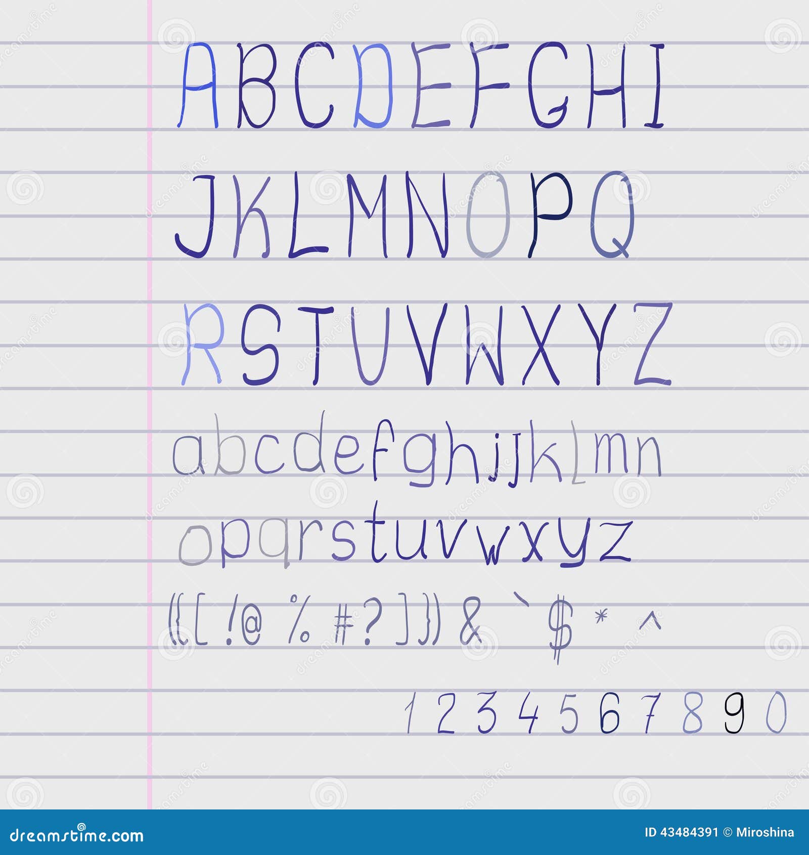 Vector scribble alphabet stock vector. Illustration of line - 43484391